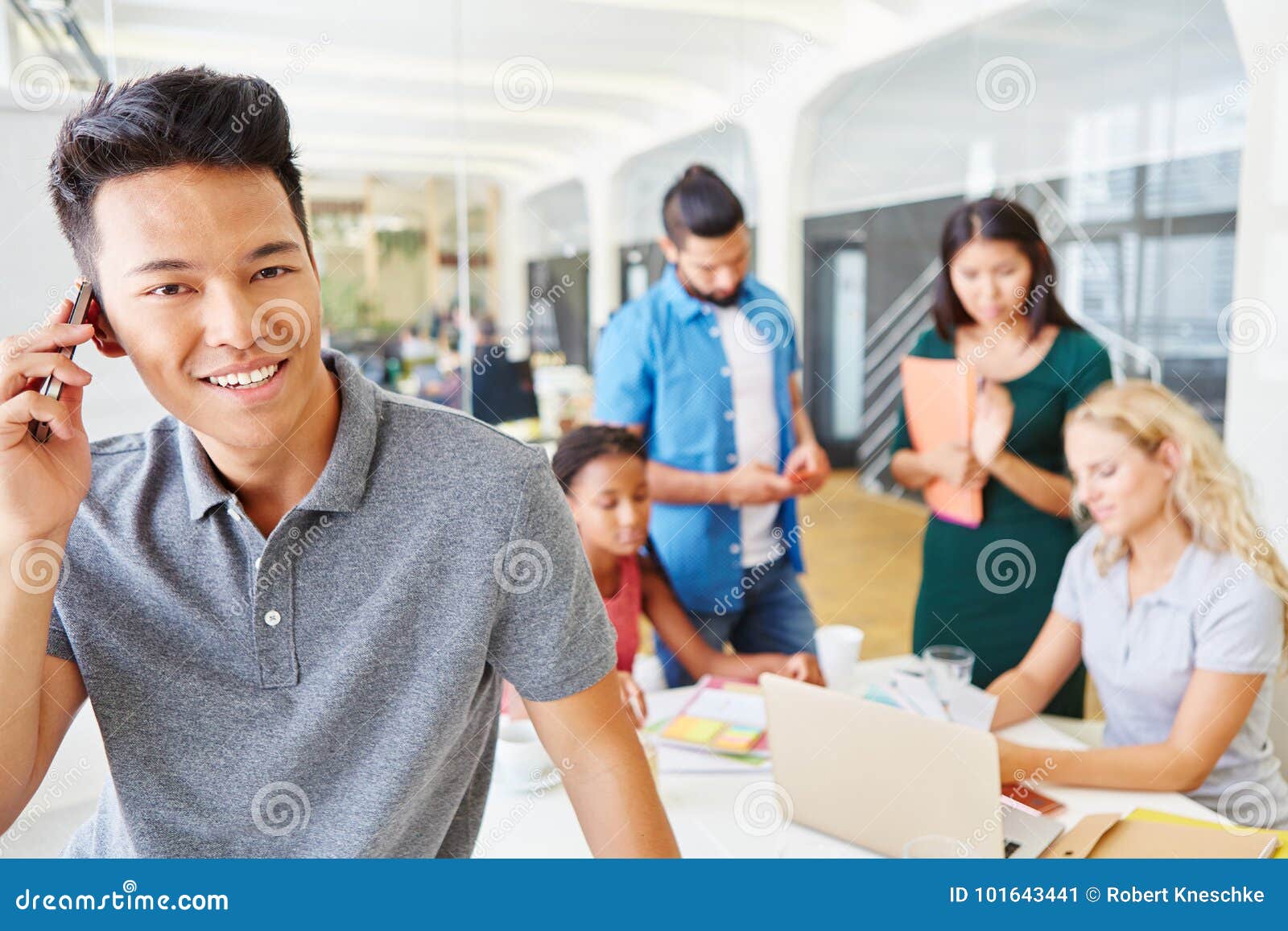 Student Calling on the Phone Stock Image - Image of communication ...