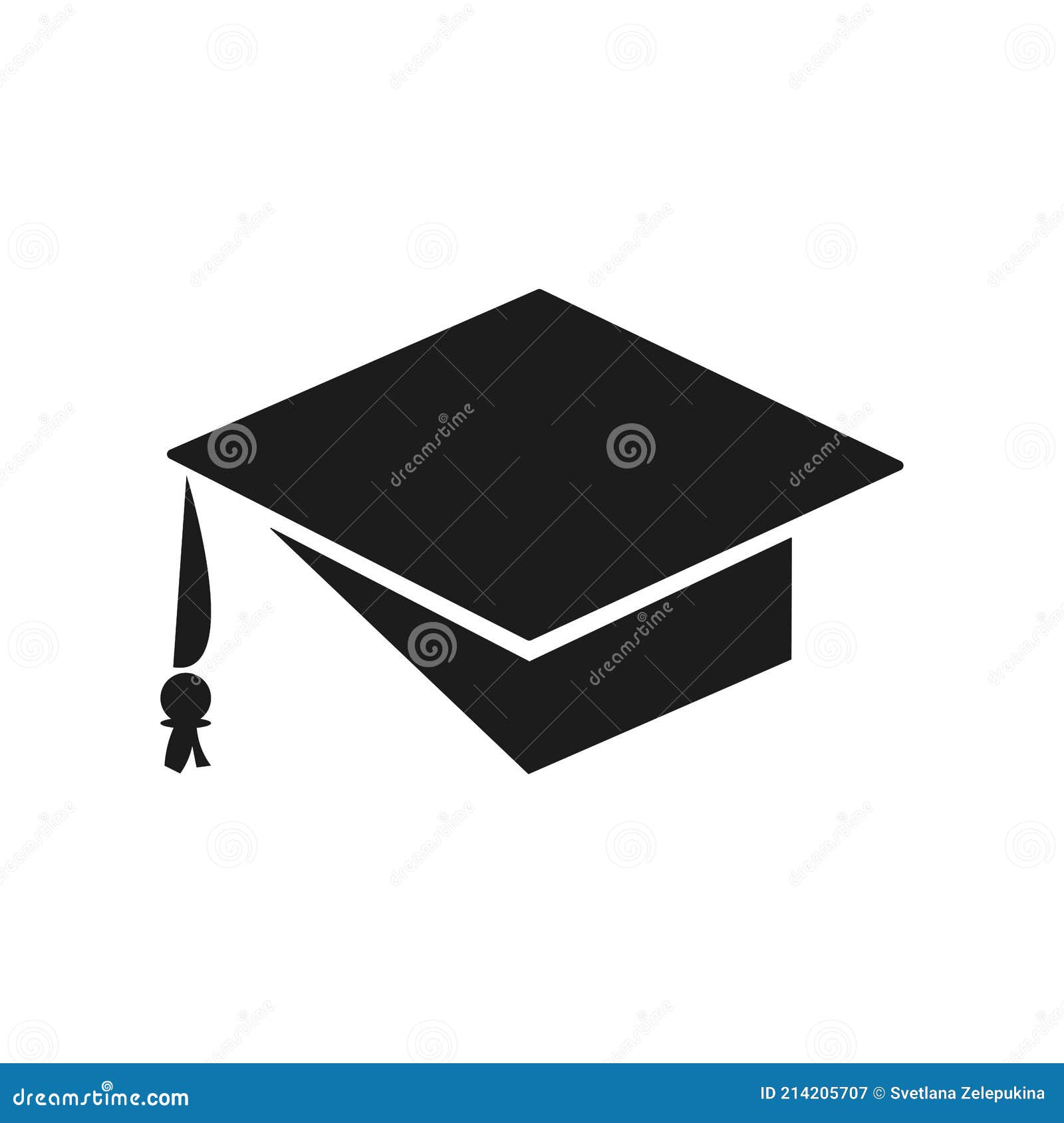 Student Cap Vector Icon Black Stock Vector - Illustration of academic ...