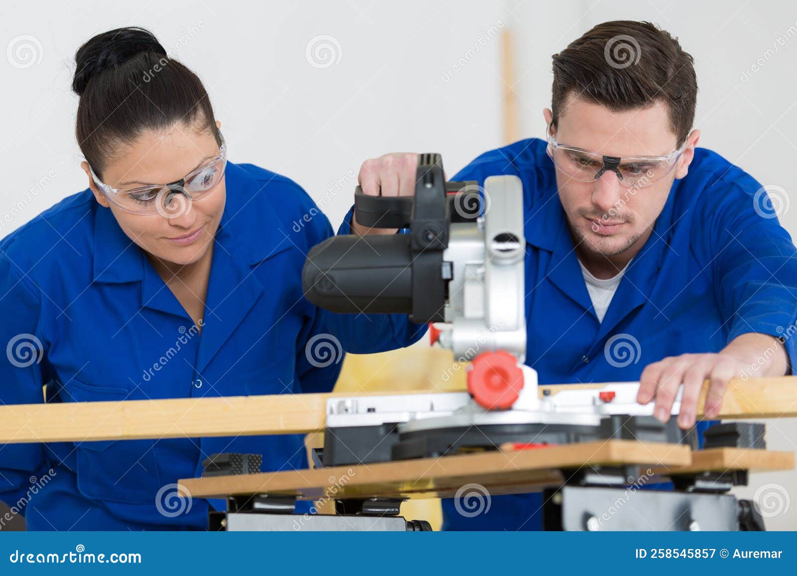 Student in Carpentry Class Using Circular Saw Stock Image - Image of ...