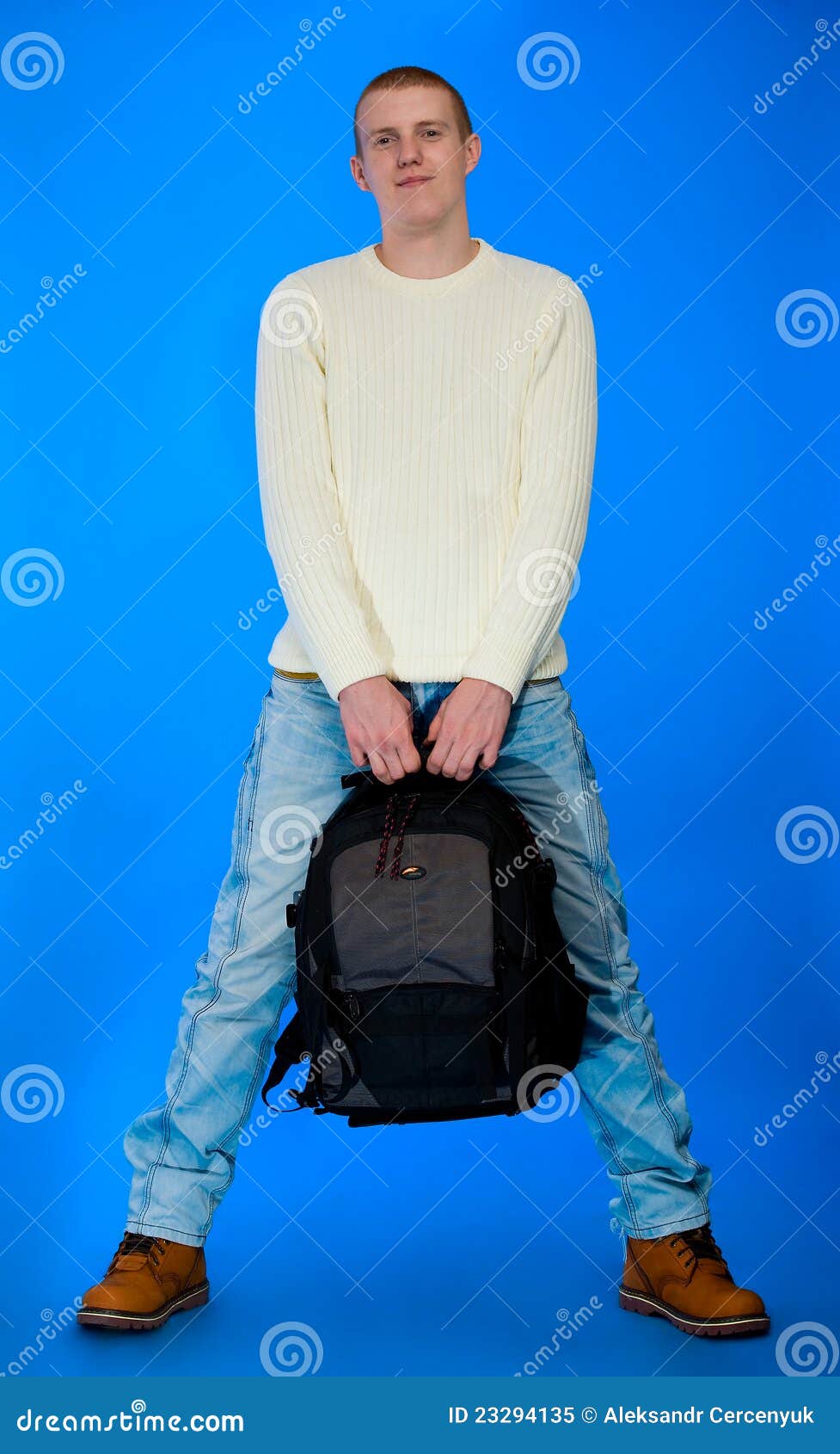 Student Carrying Bag and Books in Back Stock Image - Image of human ...