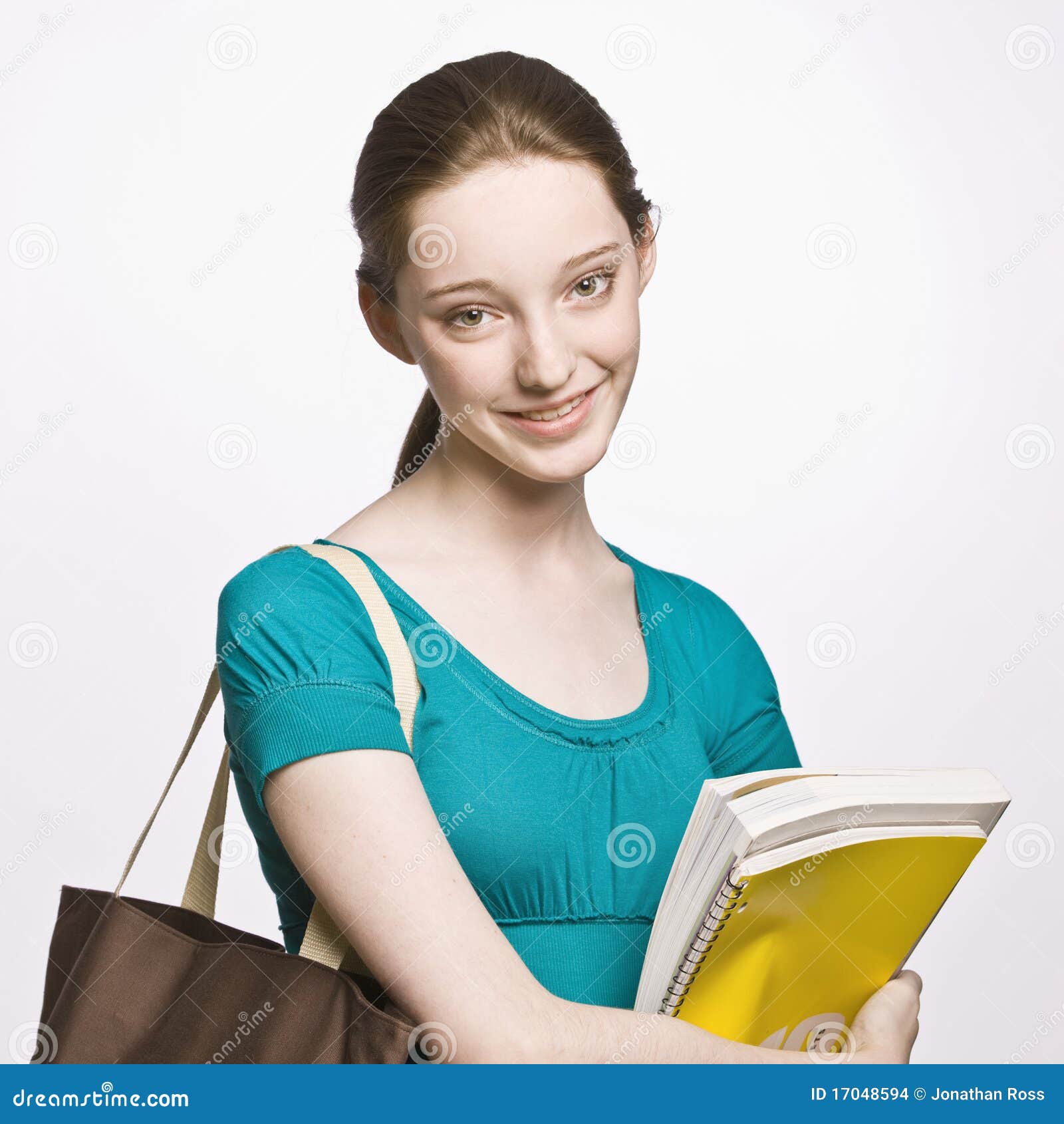 Student Carrying Book Bag and Notebook Stock Photo - Image of holding ...