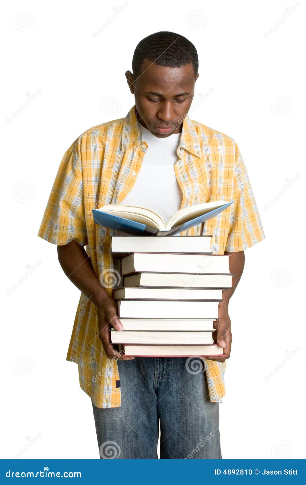 Student Carrying Books stock photo. Image of white, background - 4892810