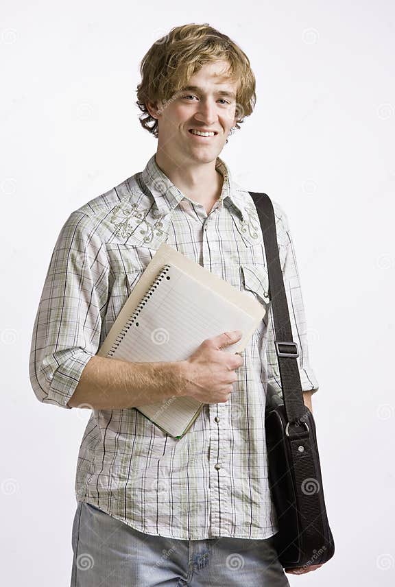 Student Carrying Books and Briefcase Stock Photo - Image of assured ...