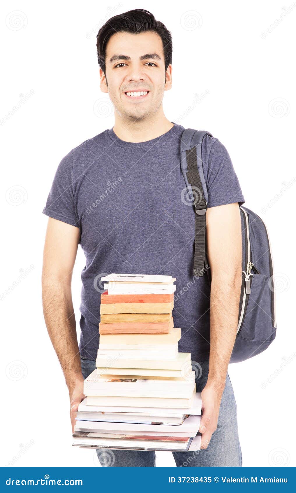 Student carrying books stock image. Image of male, education - 37238435