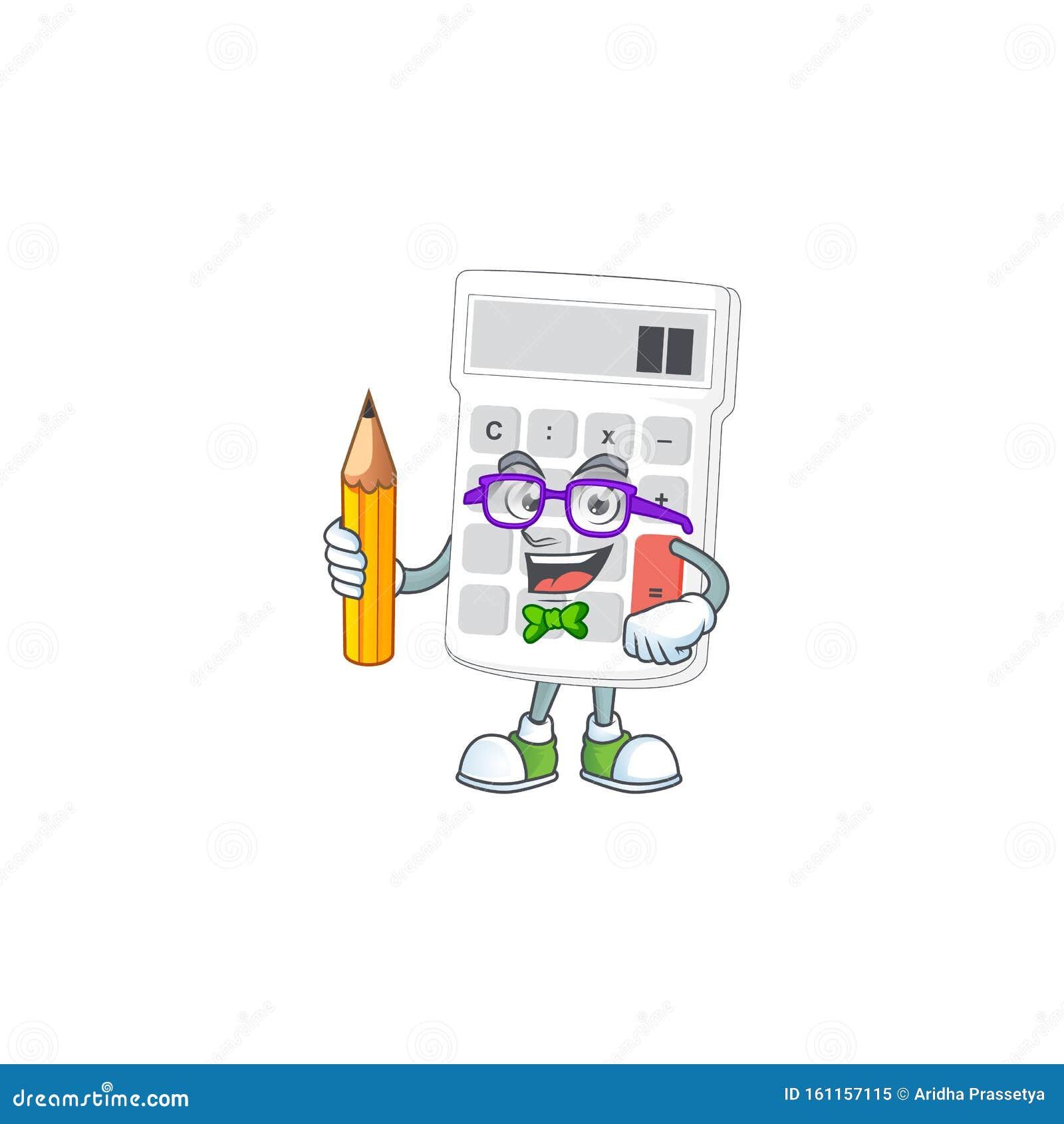 Student Cartoon Calculator White for Calculate Tool Stock Vector ...