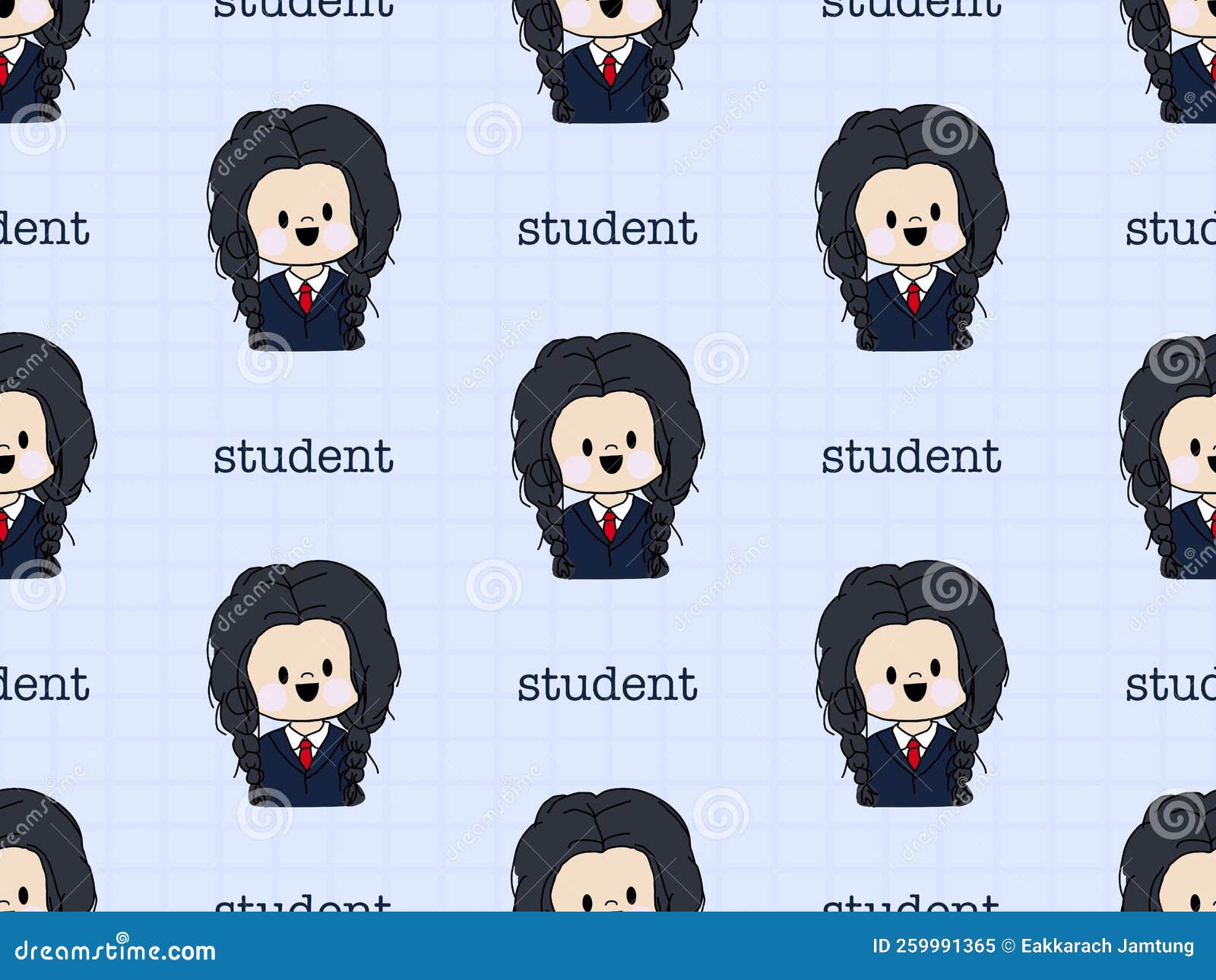Student Seamless Pattern on Blue Background Stock Vector - Illustration ...
