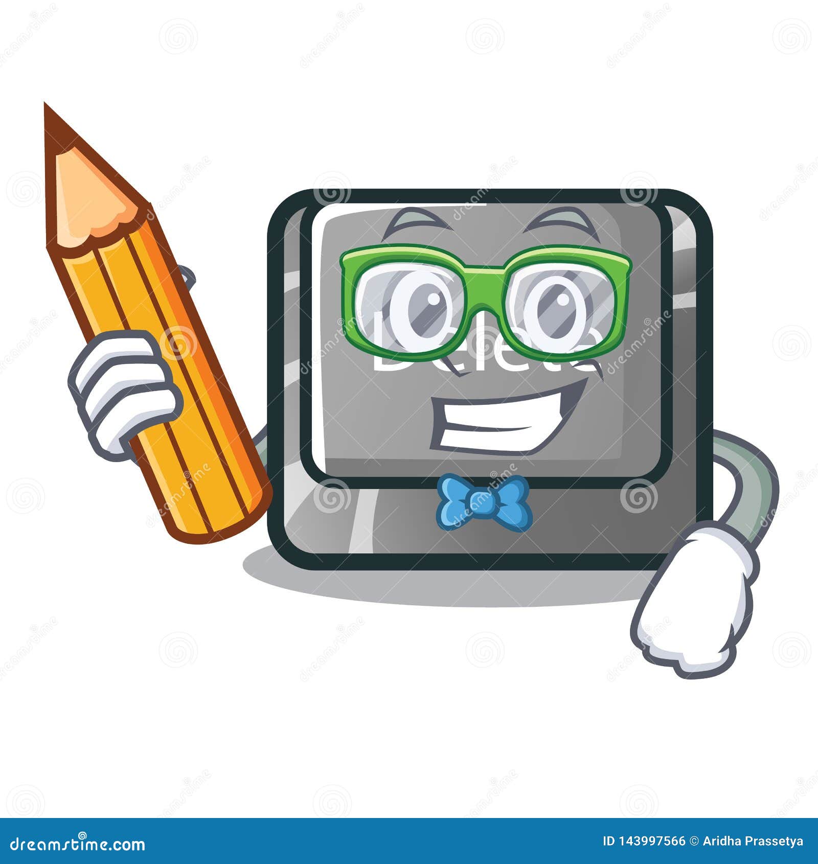 Student Cartoon Delete Button Located on Keyboard Stock Vector ...