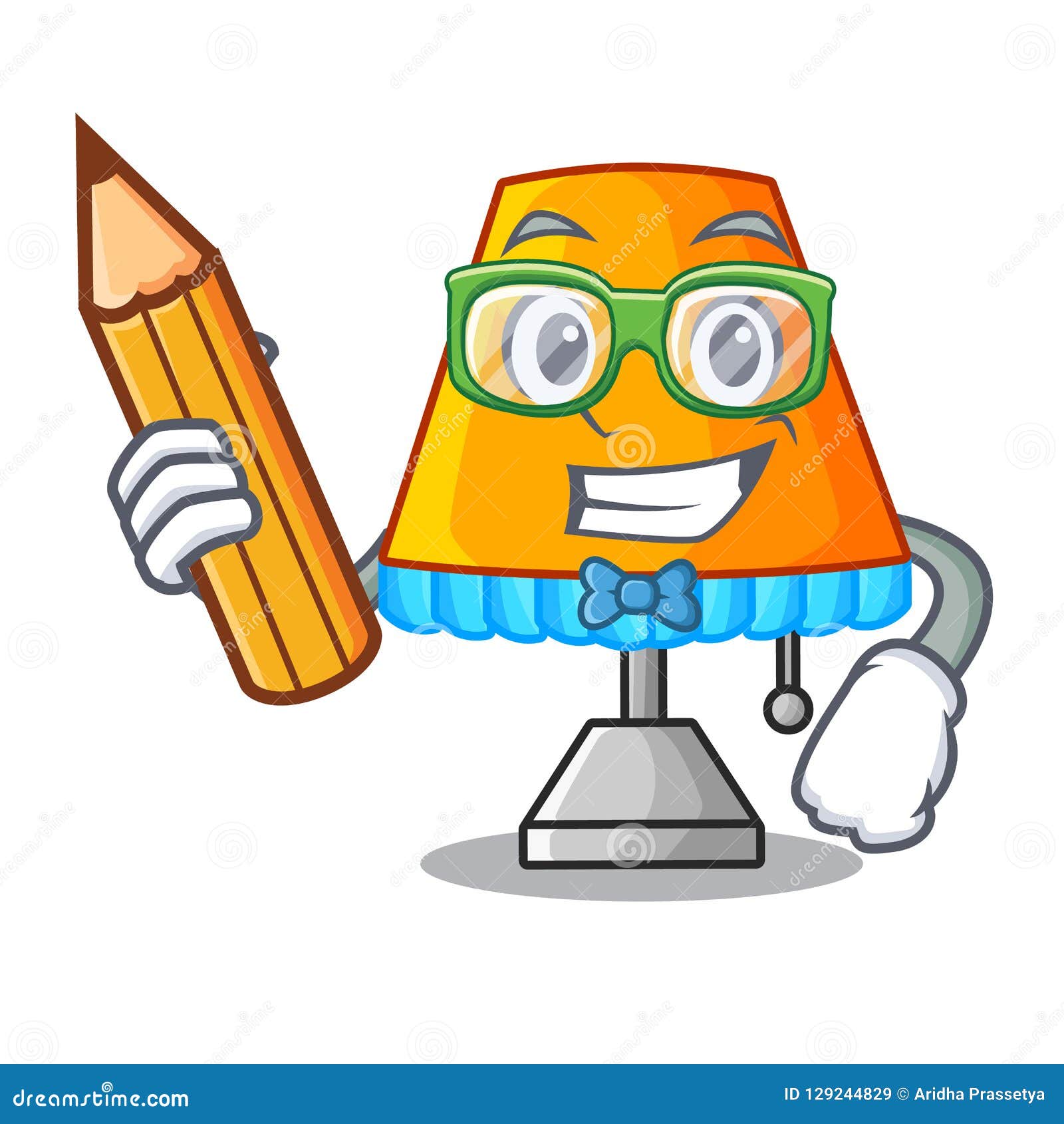 Student Cartoon Table Lamp beside in Bed Stock Vector - Illustration of ...