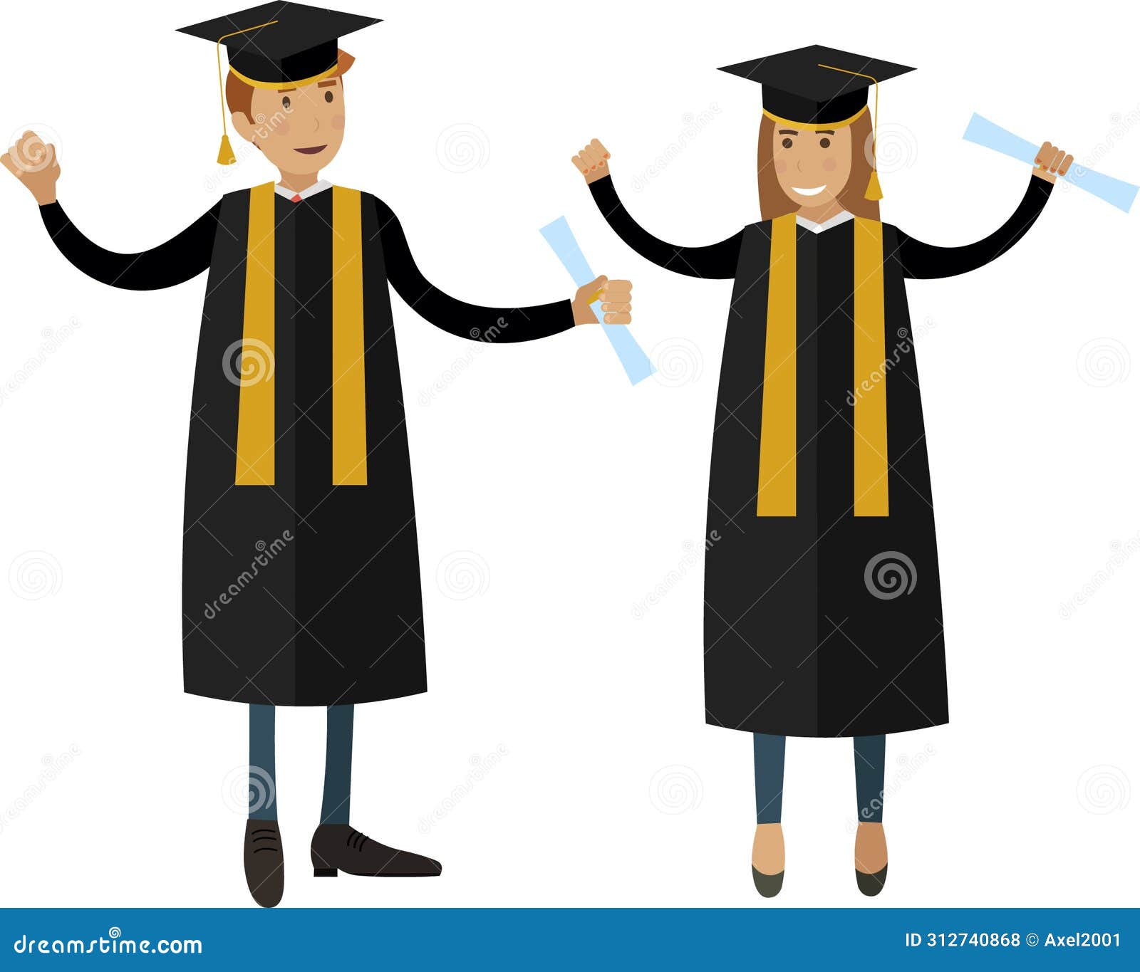 Student Celebrating Graduation Ceremony Vector Icon Isolated on White ...
