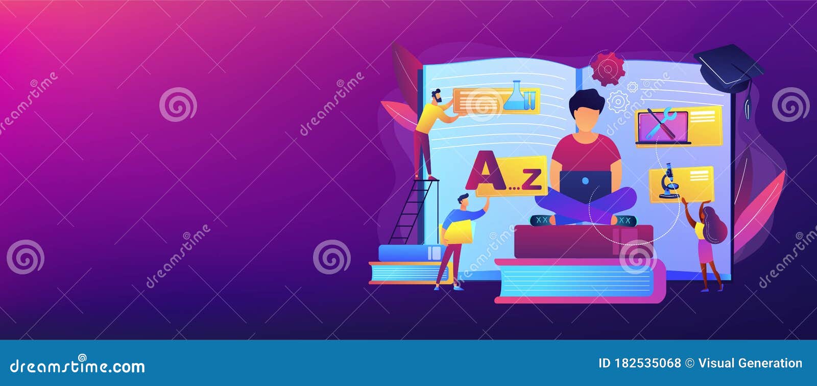 Personalized Learning Concept Banner Header Stock Vector - Illustration ...