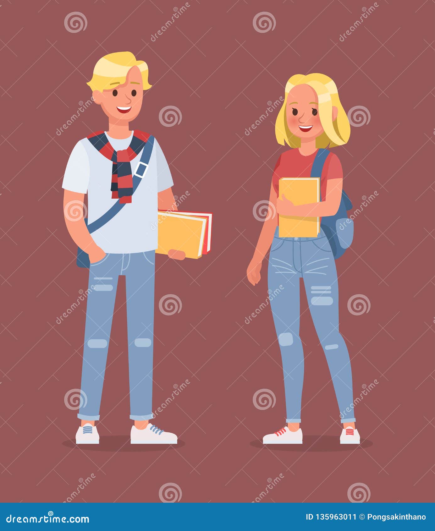 Student Character Vector Design Stock Vector - Illustration of friends ...