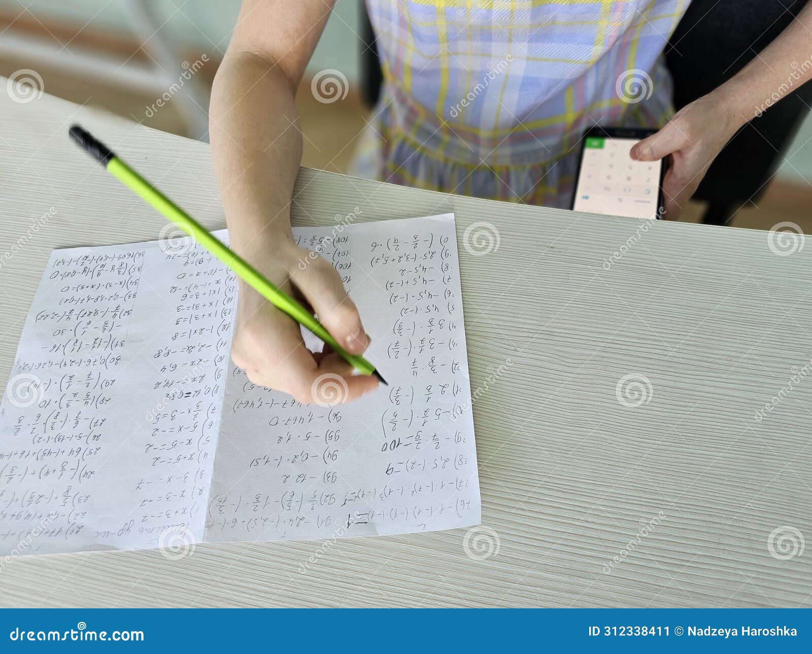 Student is Cheating at the Test Exam with Cheat Answer Written on ...