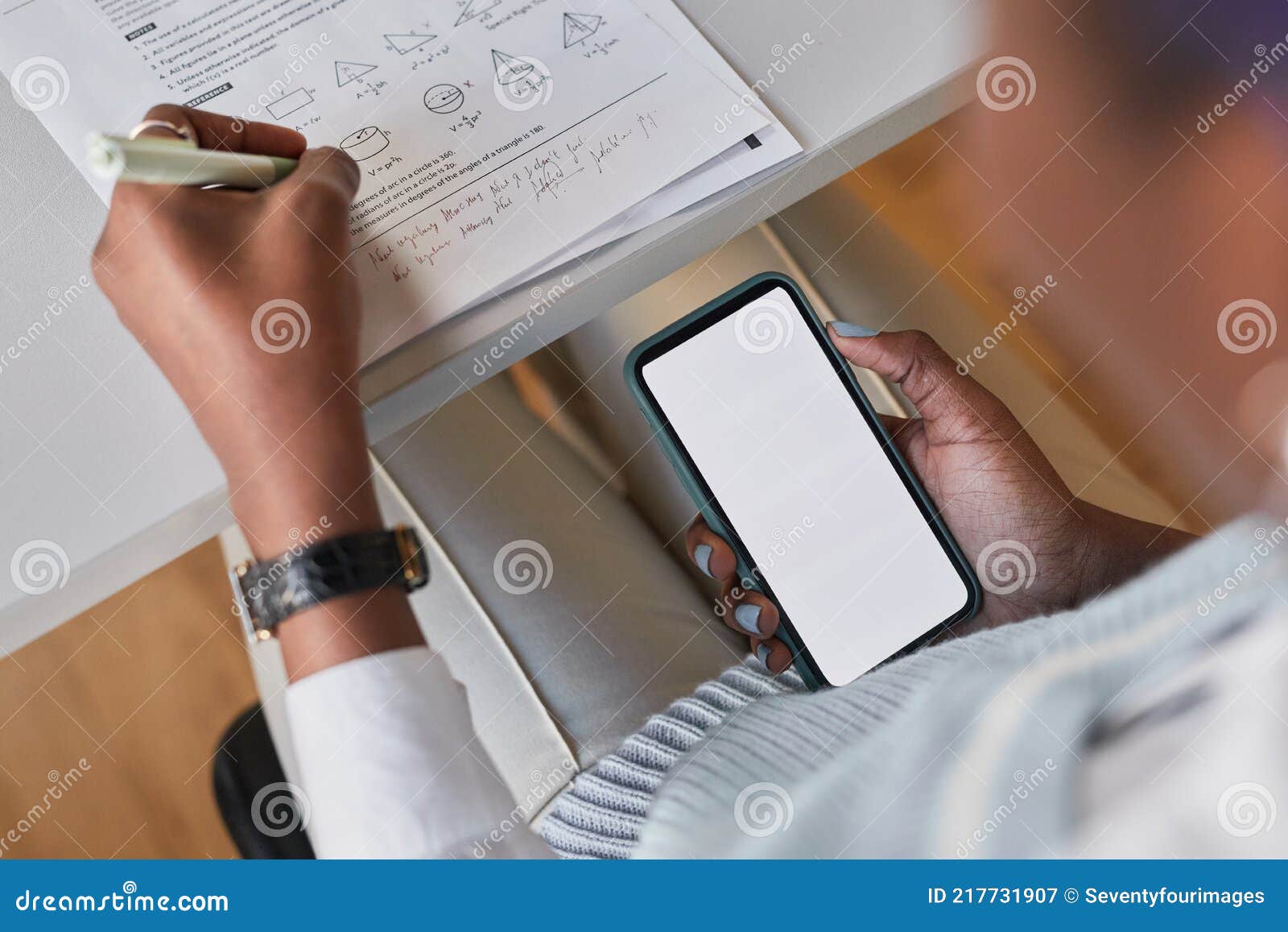 Student cheating at test stock image. Image of college - 217731907