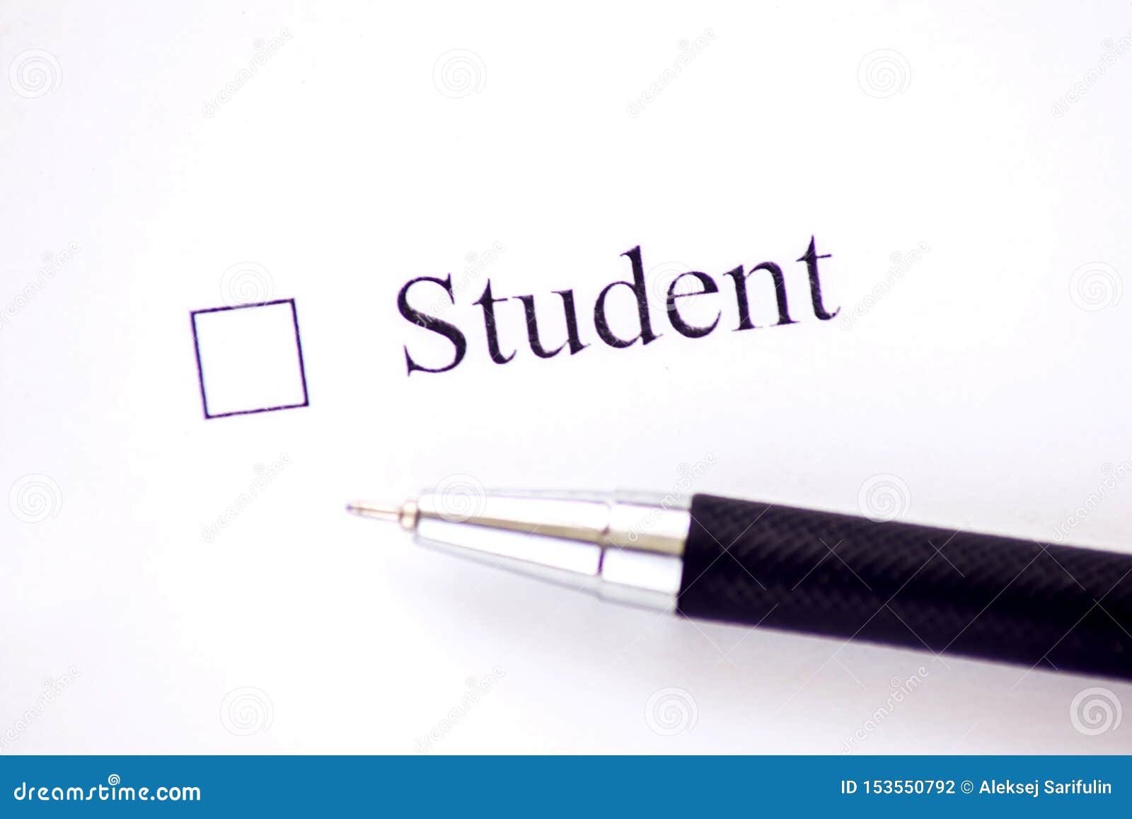 Student - Checkbox with a Cross on White Paper with Pen. Checklist ...