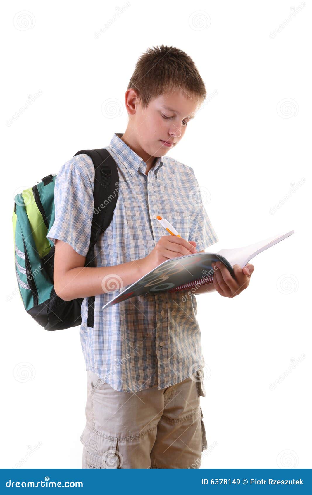Student Checking His Homework Stock Image - Image of teacher, isolated ...