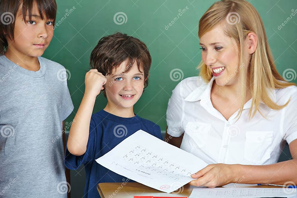 Student Cheering after Getting Good Stock Image - Image of children ...