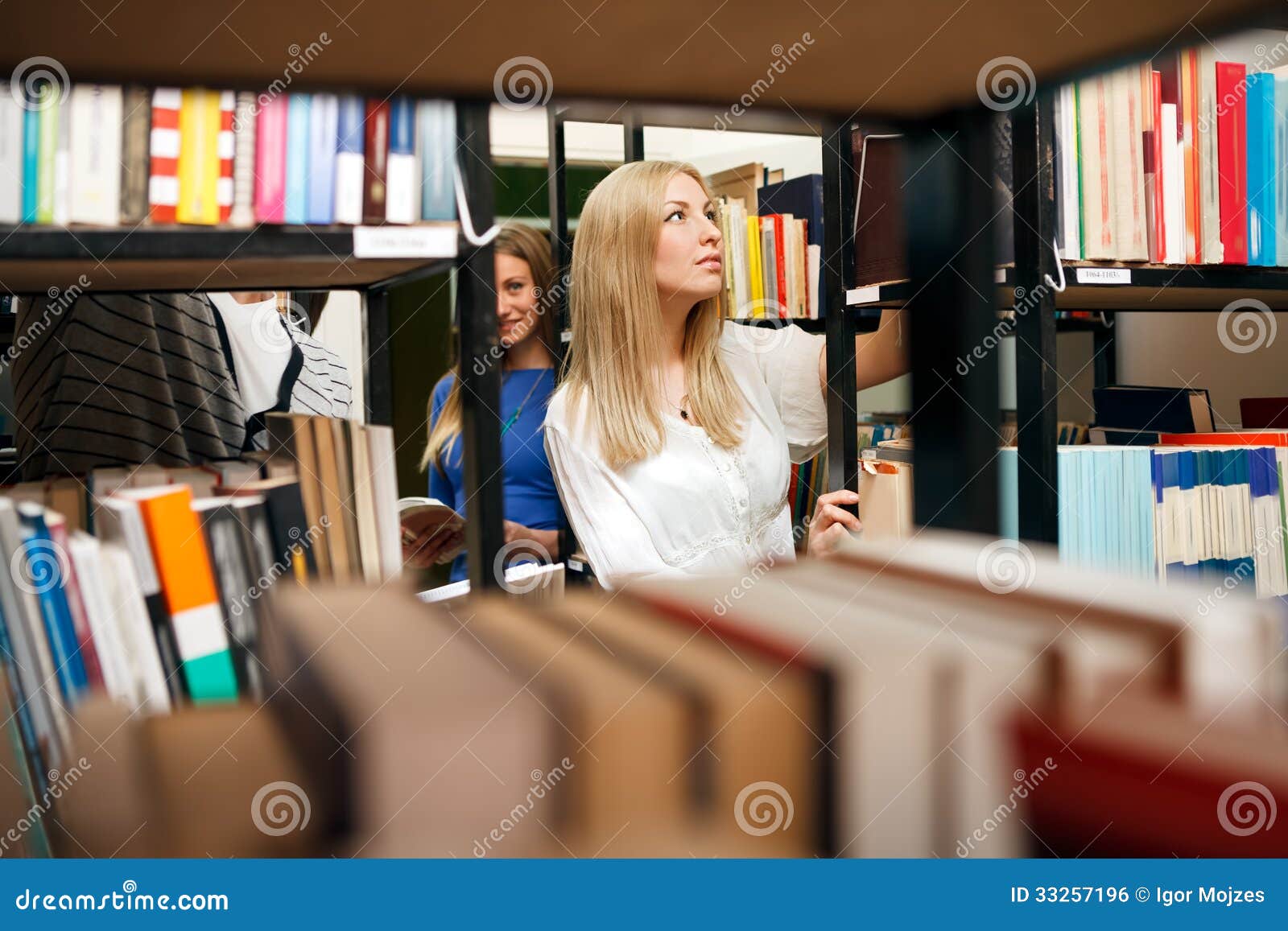 Student choosing books stock photo. Image of intelligence - 33257196