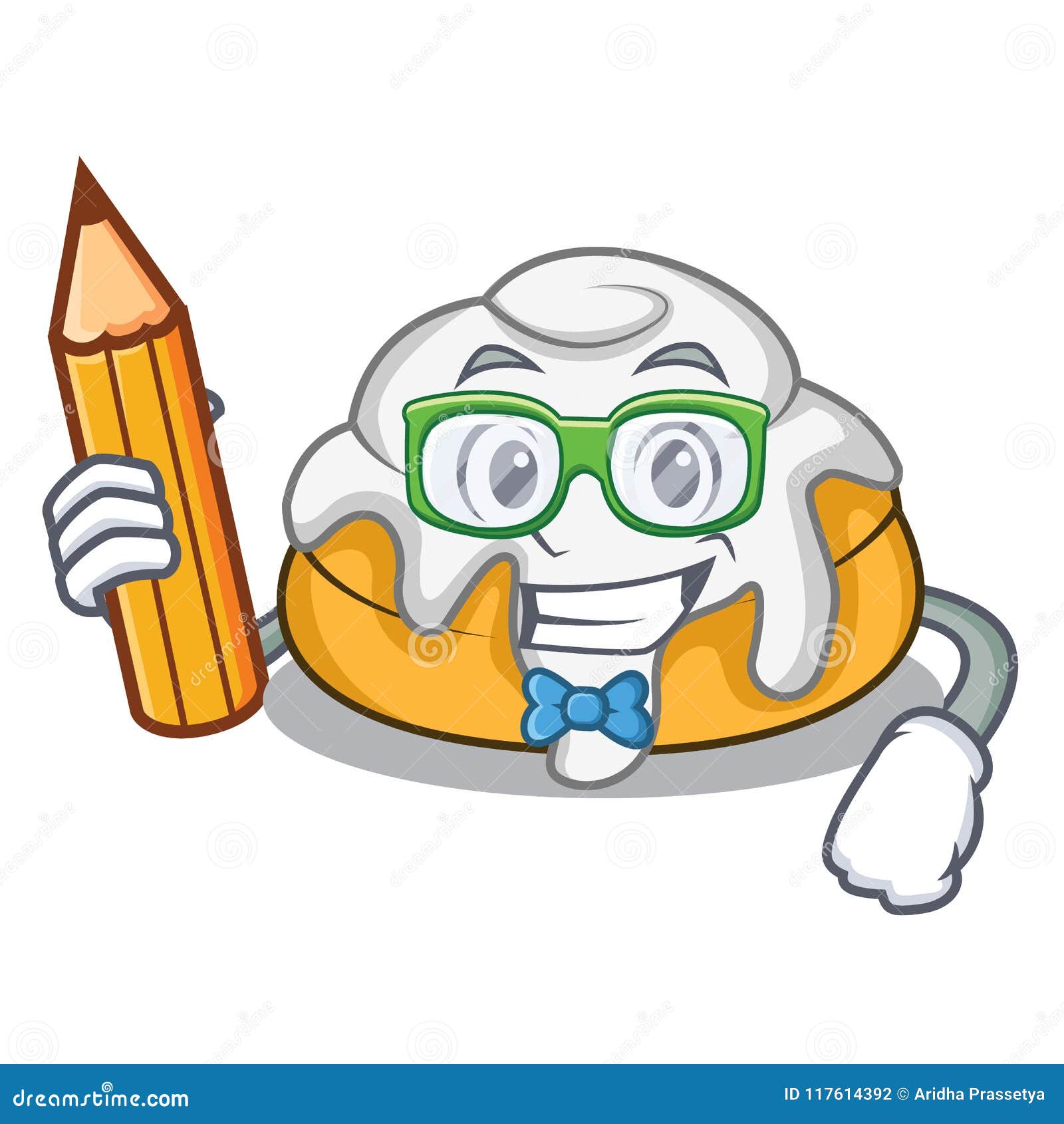 Student Cinnamon Roll Character Cartoon Stock Vector - Illustration of ...