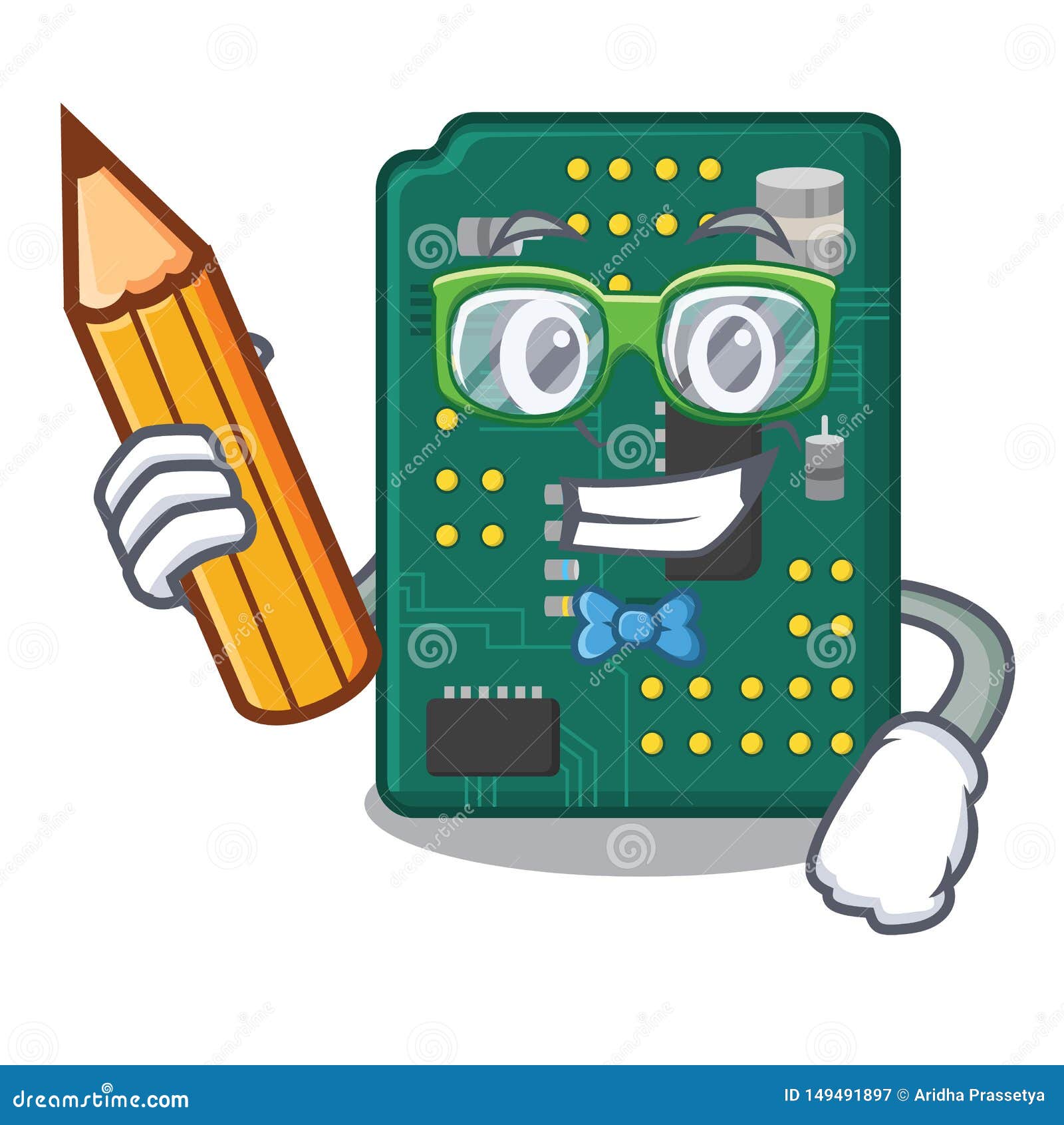 Student Circuit Board Pcb in Cartoon Shape Stock Vector - Illustration ...