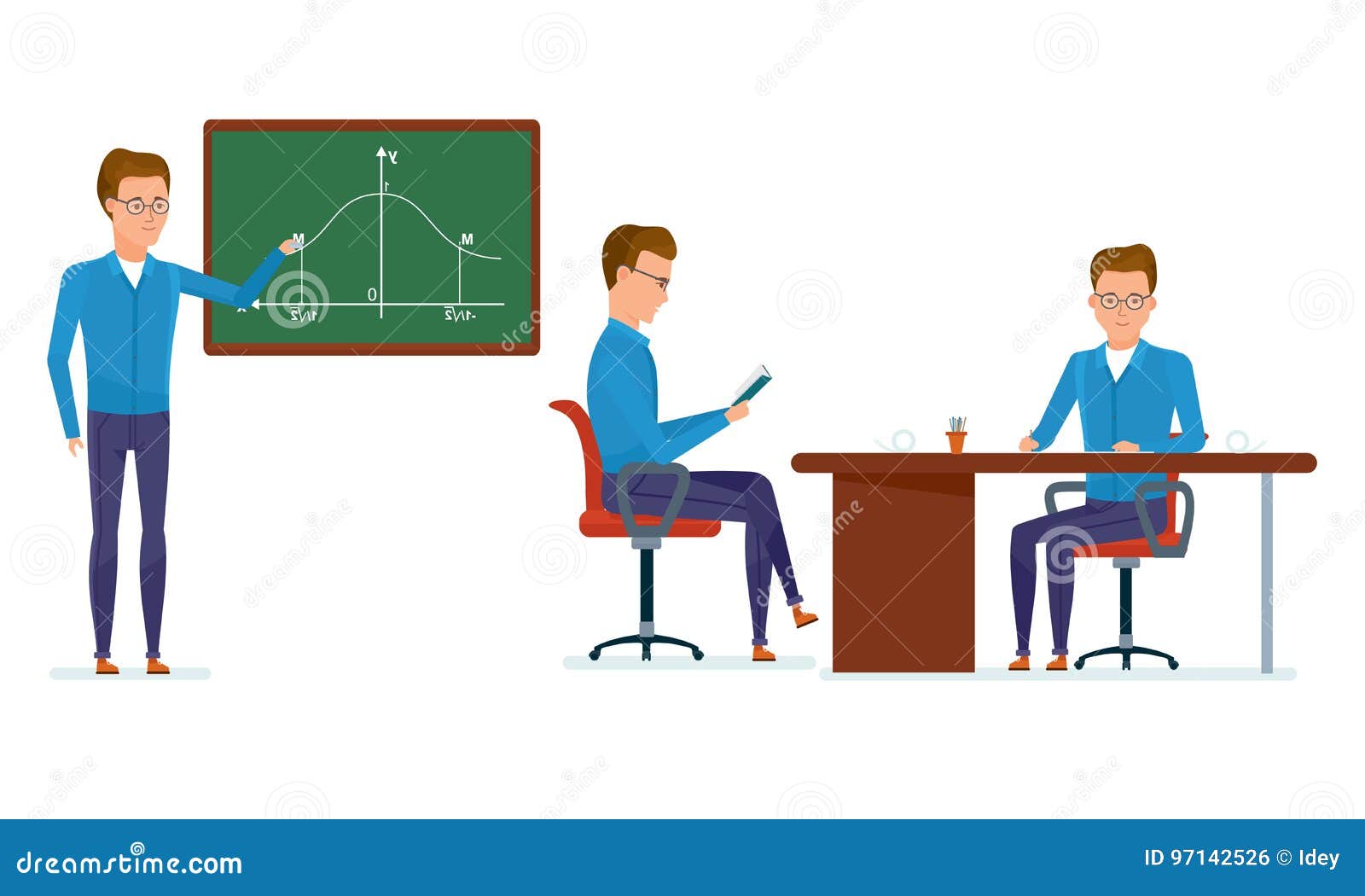 Student in Class Answers Near Blackboard, Workplace, Getting with ...