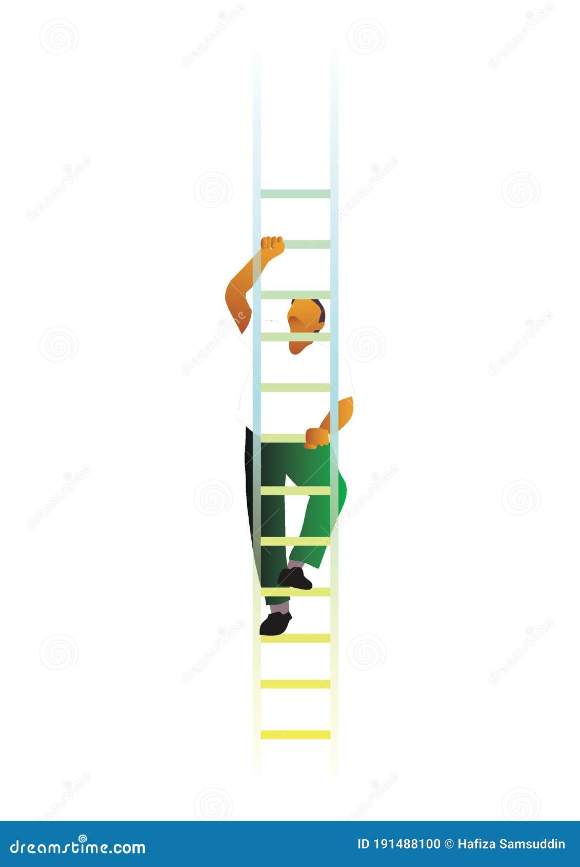 Student Climbing a Ladder. Vector Illustration Decorative Design Stock ...