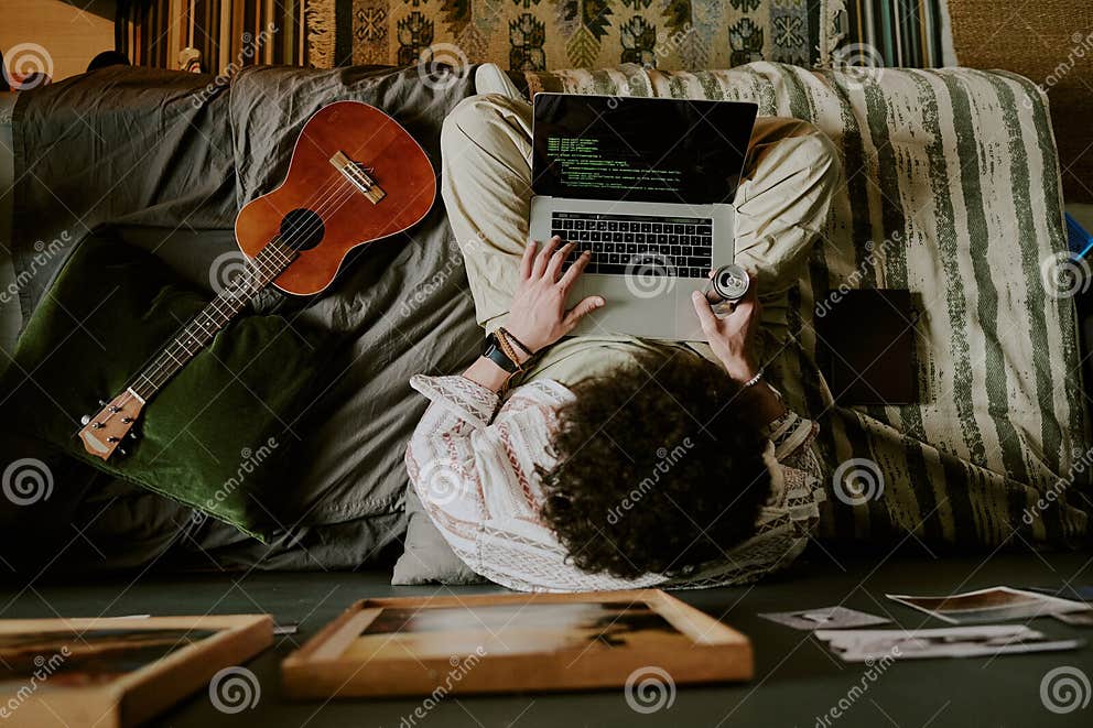 Student Coding and Drinking Energy Drink on Bed Stock Image - Image of ... Student Coding and Drinking Energy Drink on Bed Stock Image - Image of ...