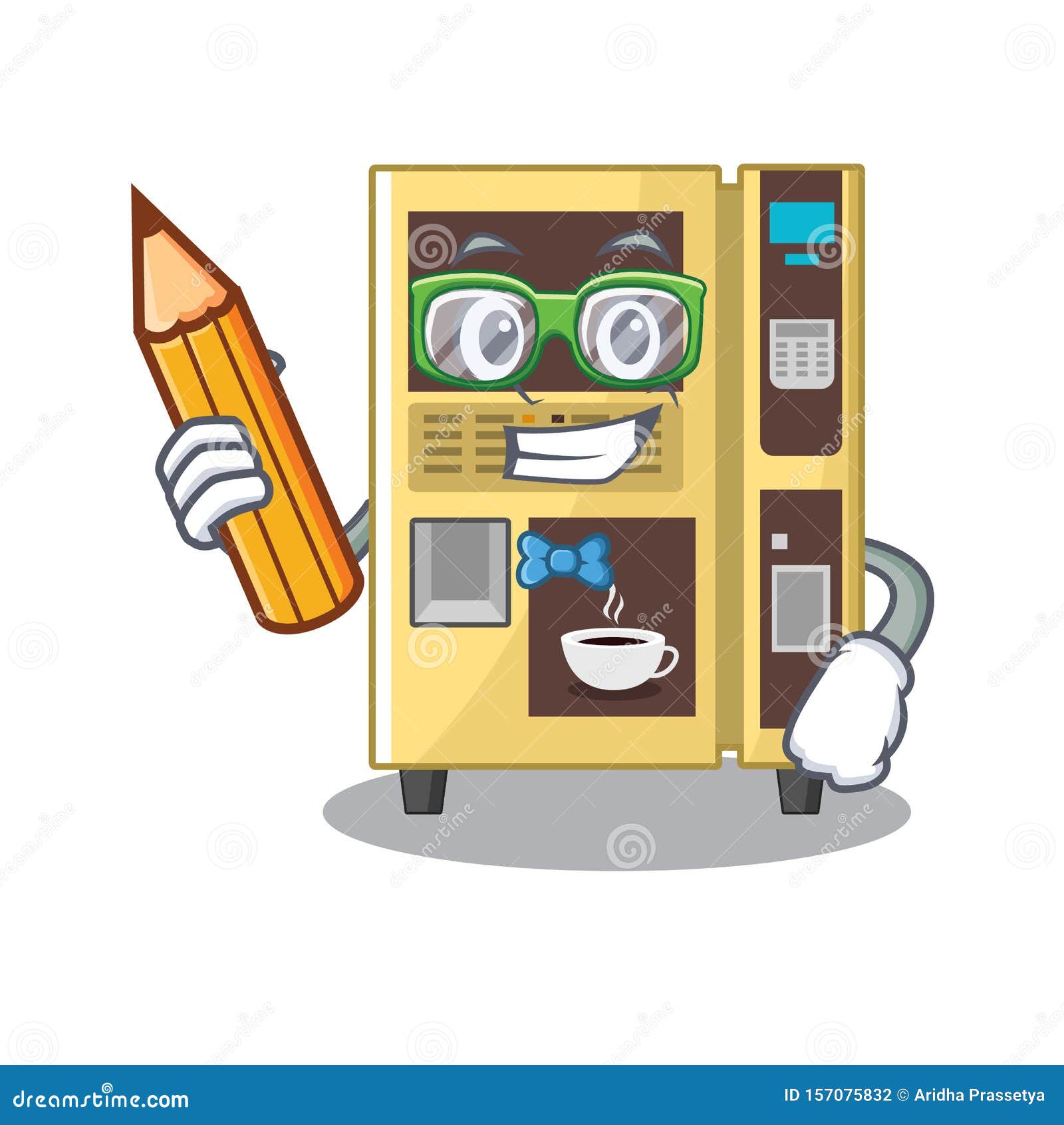 Student Coffee Vending Machine with Cartoon Shape Stock Vector ...