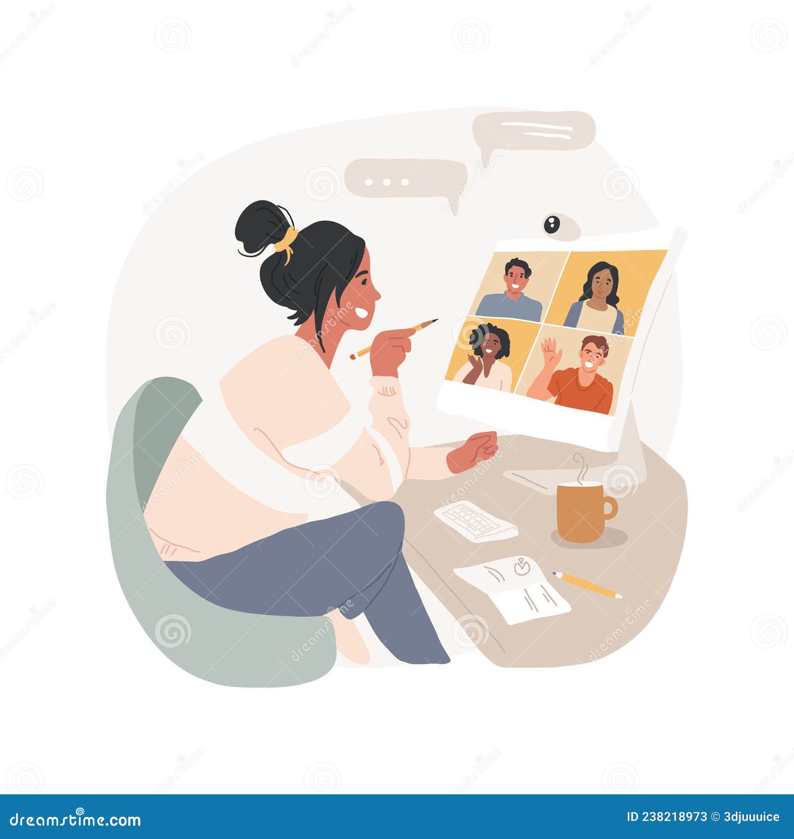 Student Collaboration Tool Isolated Cartoon Vector Illustrations. Stock ...