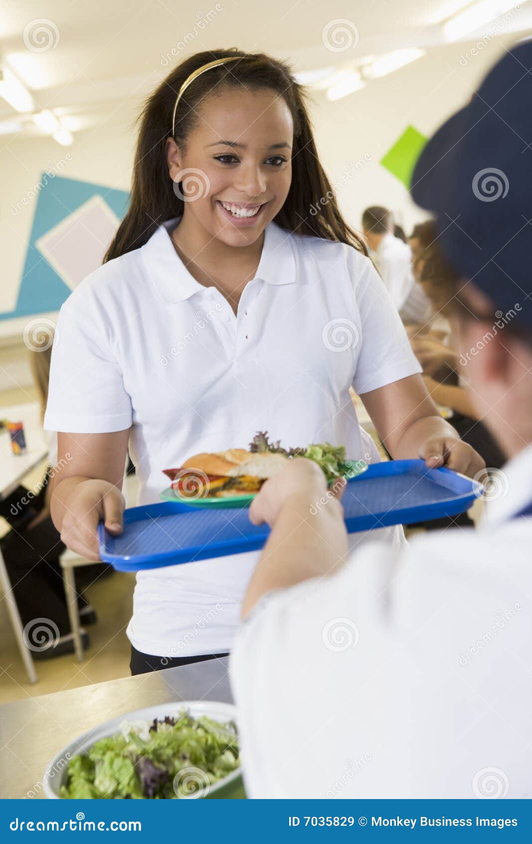 A Student Collecting Lunch from the School Stock Image - Image of ...