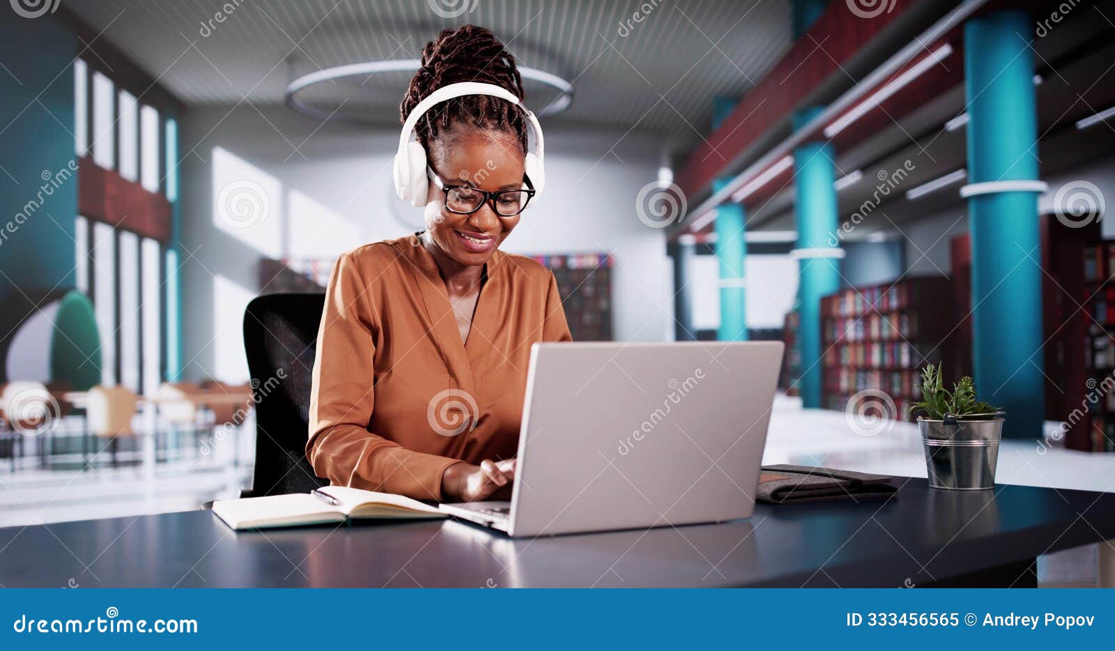 Student College in School Campus Using Laptop Stock Image - Image of ...