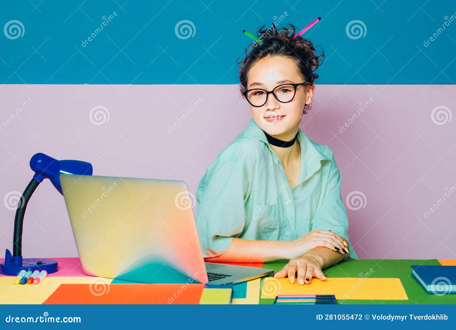 Student in College. Smart Female College Student Studying in Campus ...