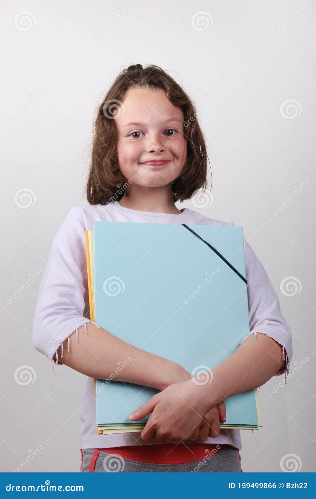 Student with folder stock photo. Image of portrait, pretty - 159499866