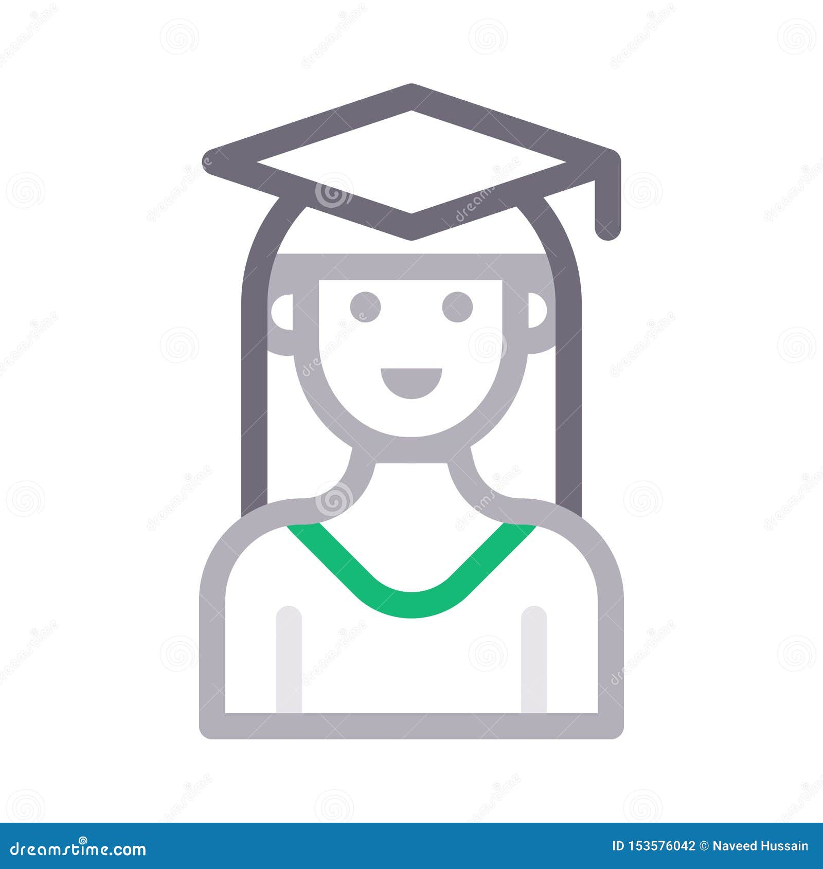 Student Colour Line Vector Icon Stock Vector - Illustration of filled ...