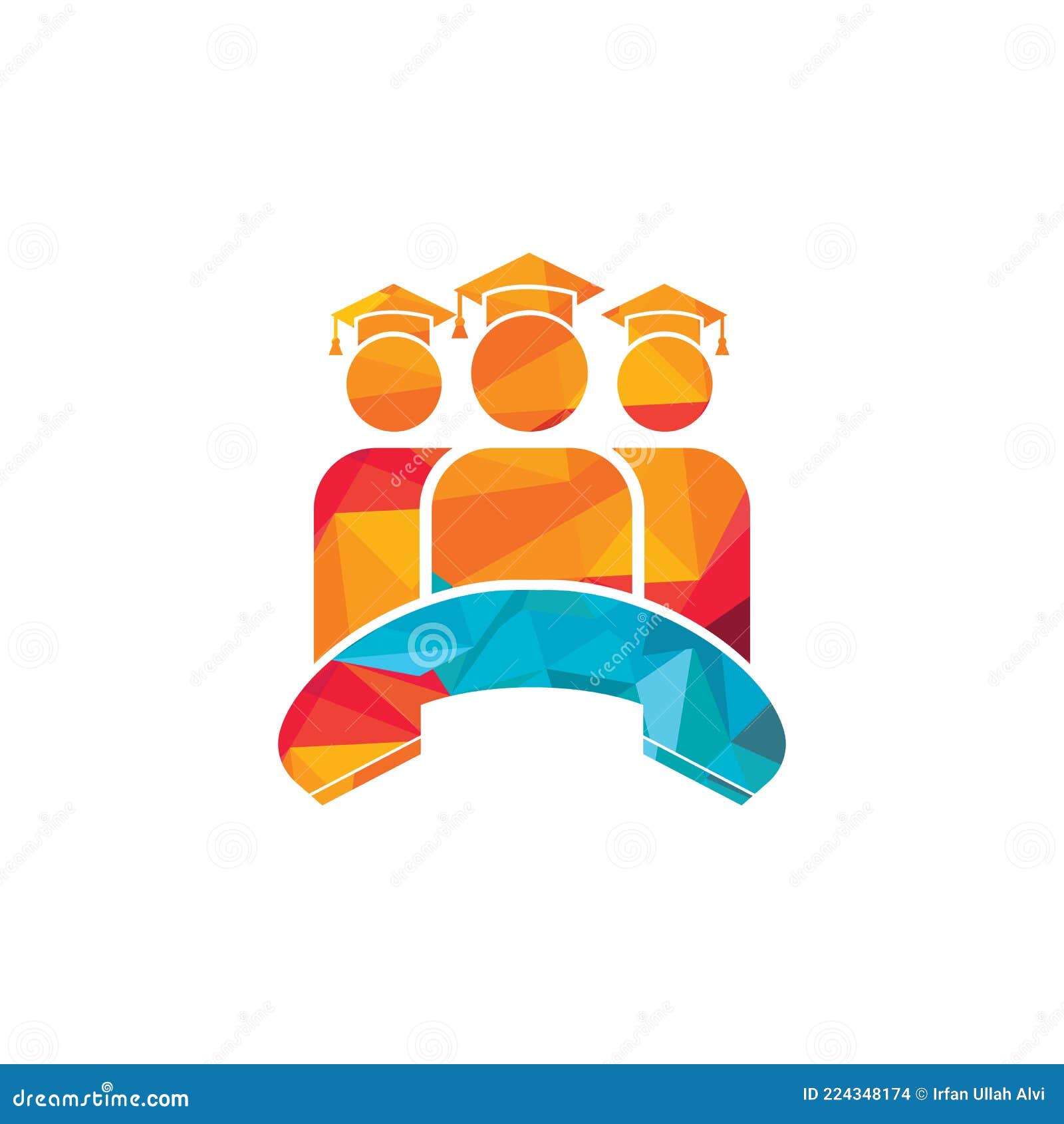 Student Call Vector Logo Design Template. Students and Handset Icon ...