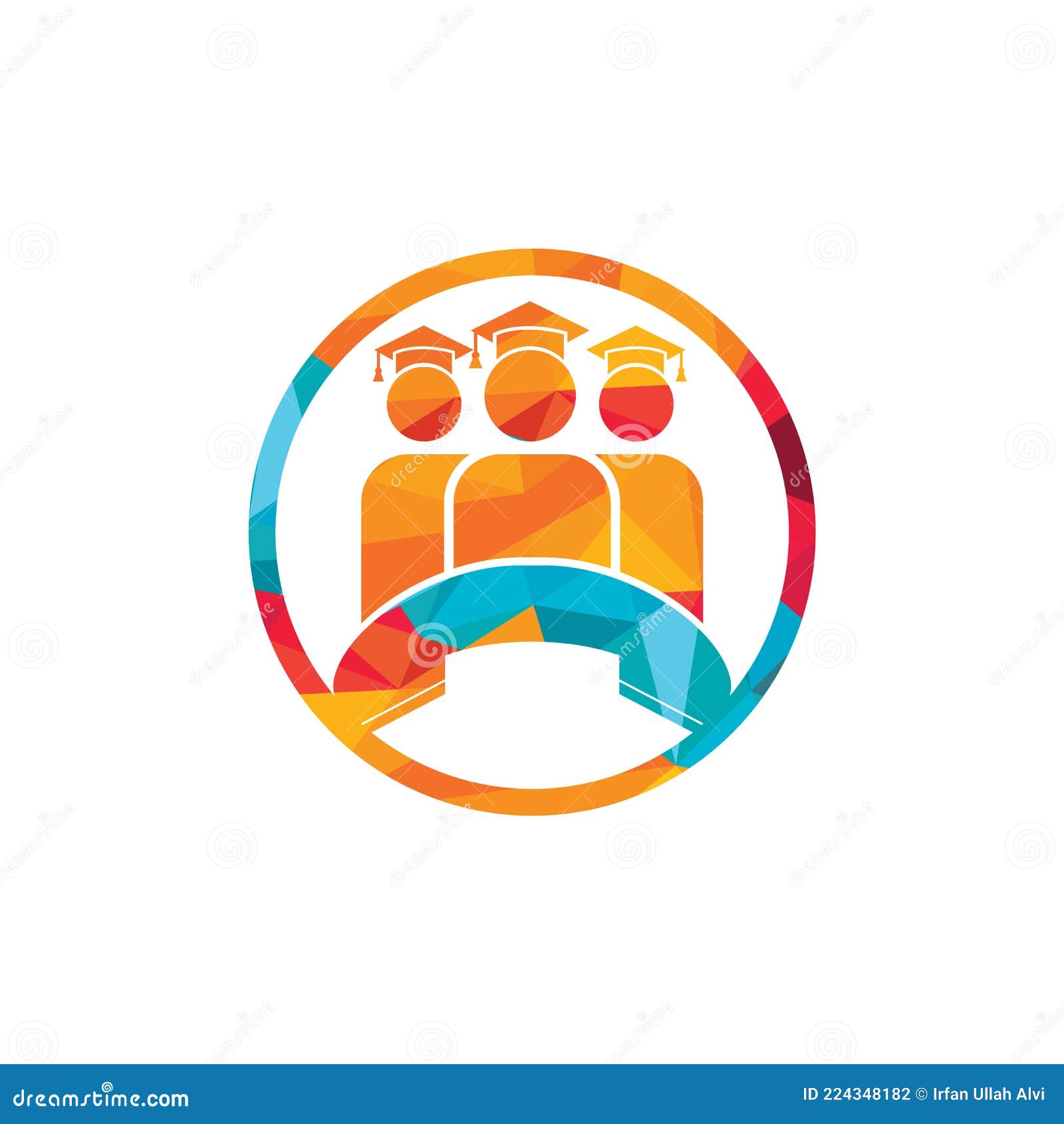 Student Call Vector Logo Design Template. Students and Handset Icon ...