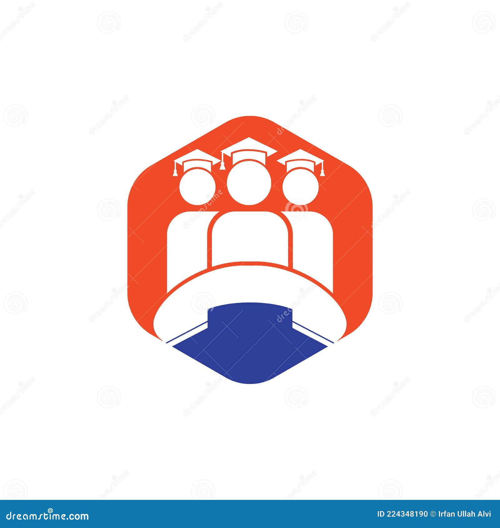 Student Call Vector Logo Design Template. Students and Handset Icon ...