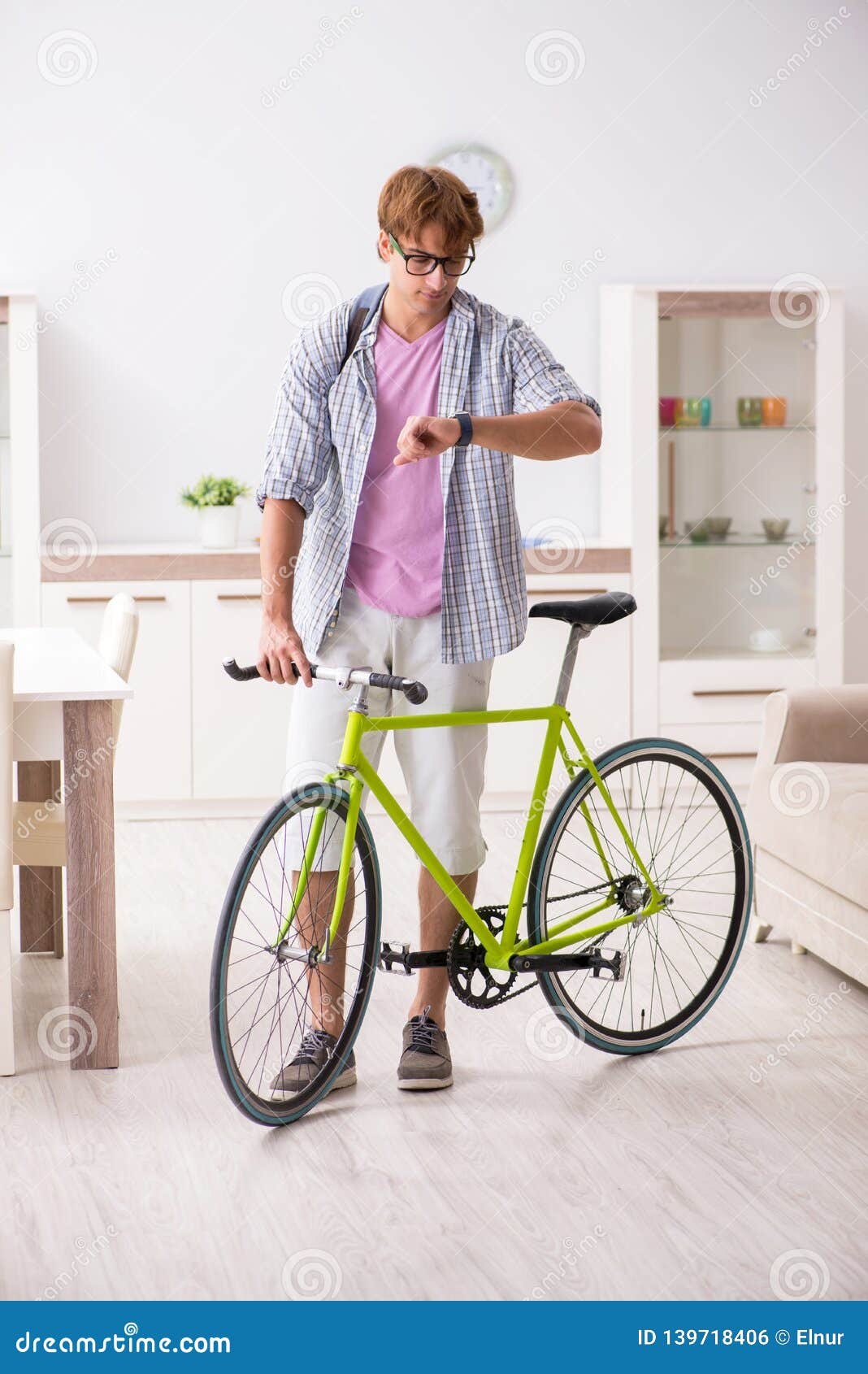 The Student Commuting To University Using Cycle Stock Photo - Image of ...