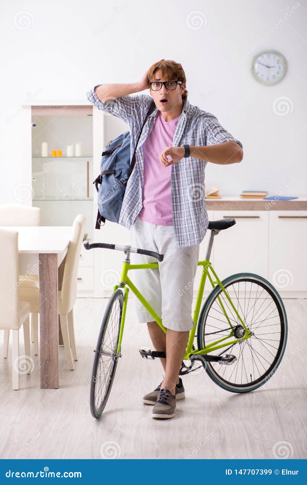 The Student Commuting To University Using Cycle Stock Image - Image of ...