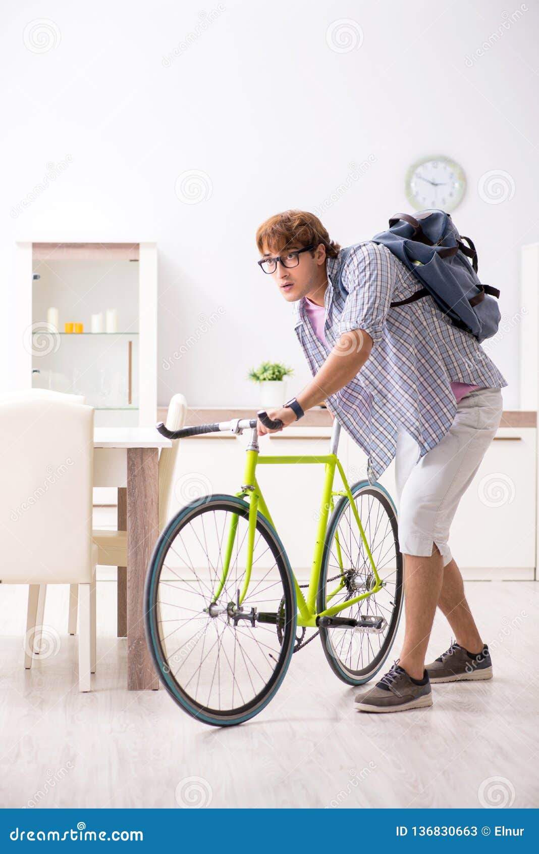 The Student Commuting To University Using Cycle Stock Image - Image of ...