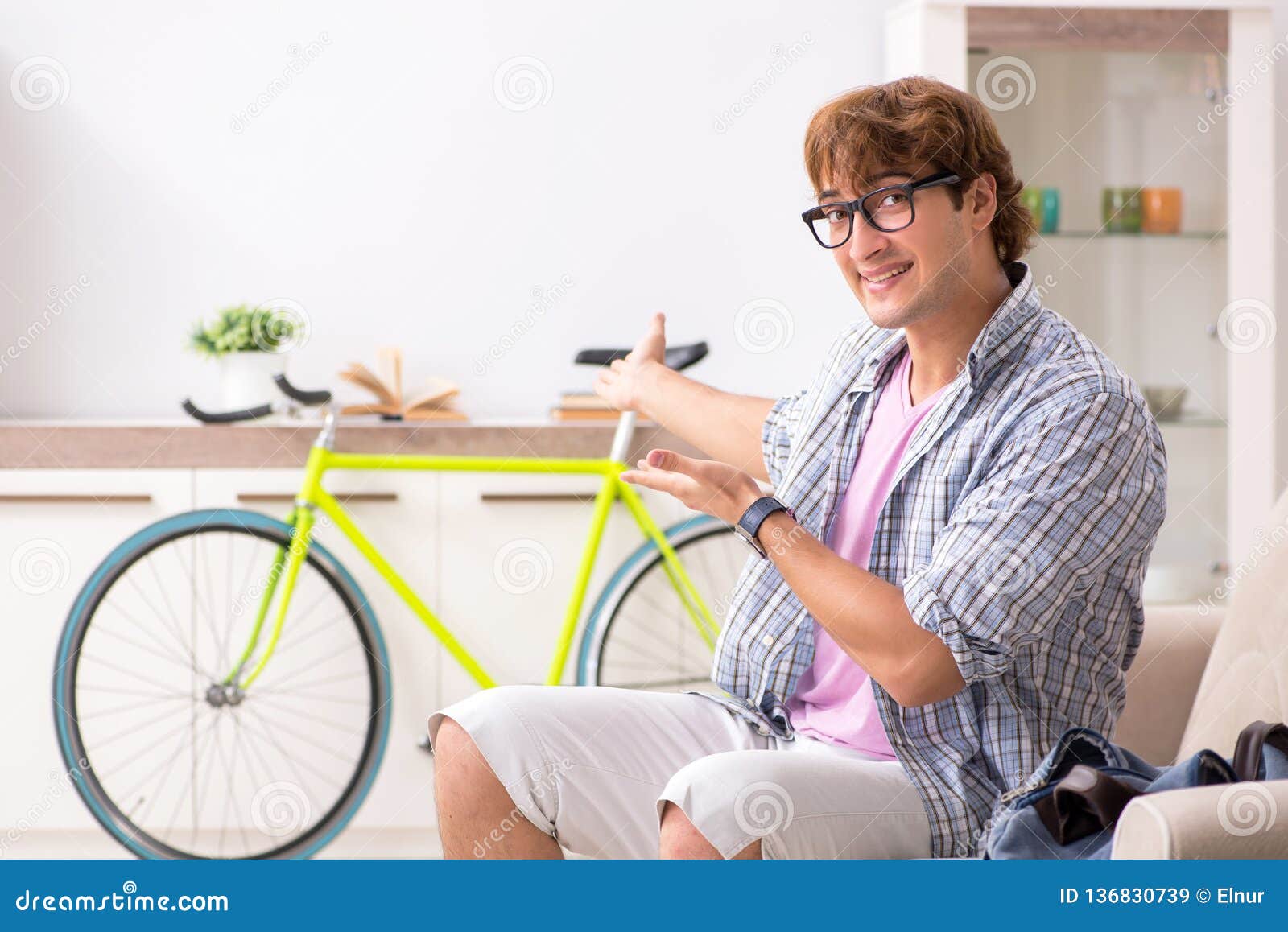 The Student Commuting To University Using Cycle Stock Image - Image of ...