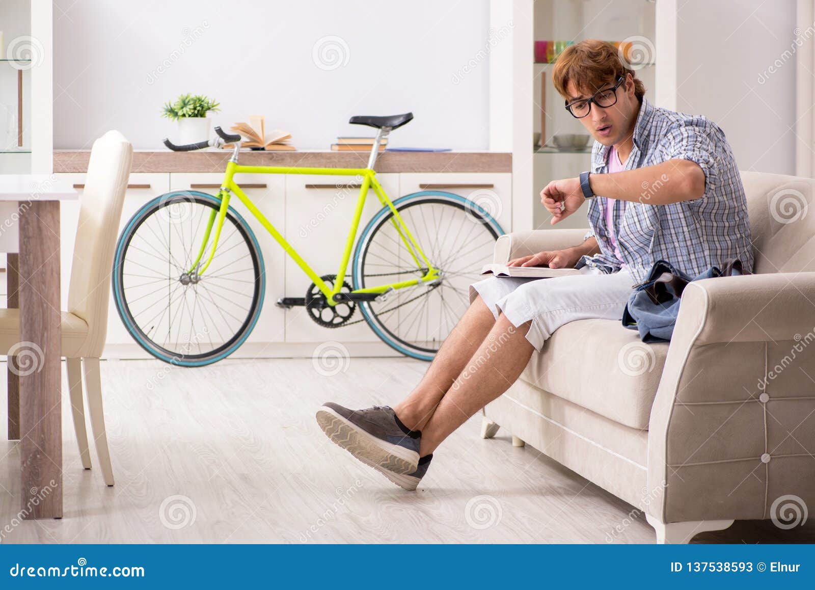 The Student Commuting To University Using Cycle Stock Image - Image of ...