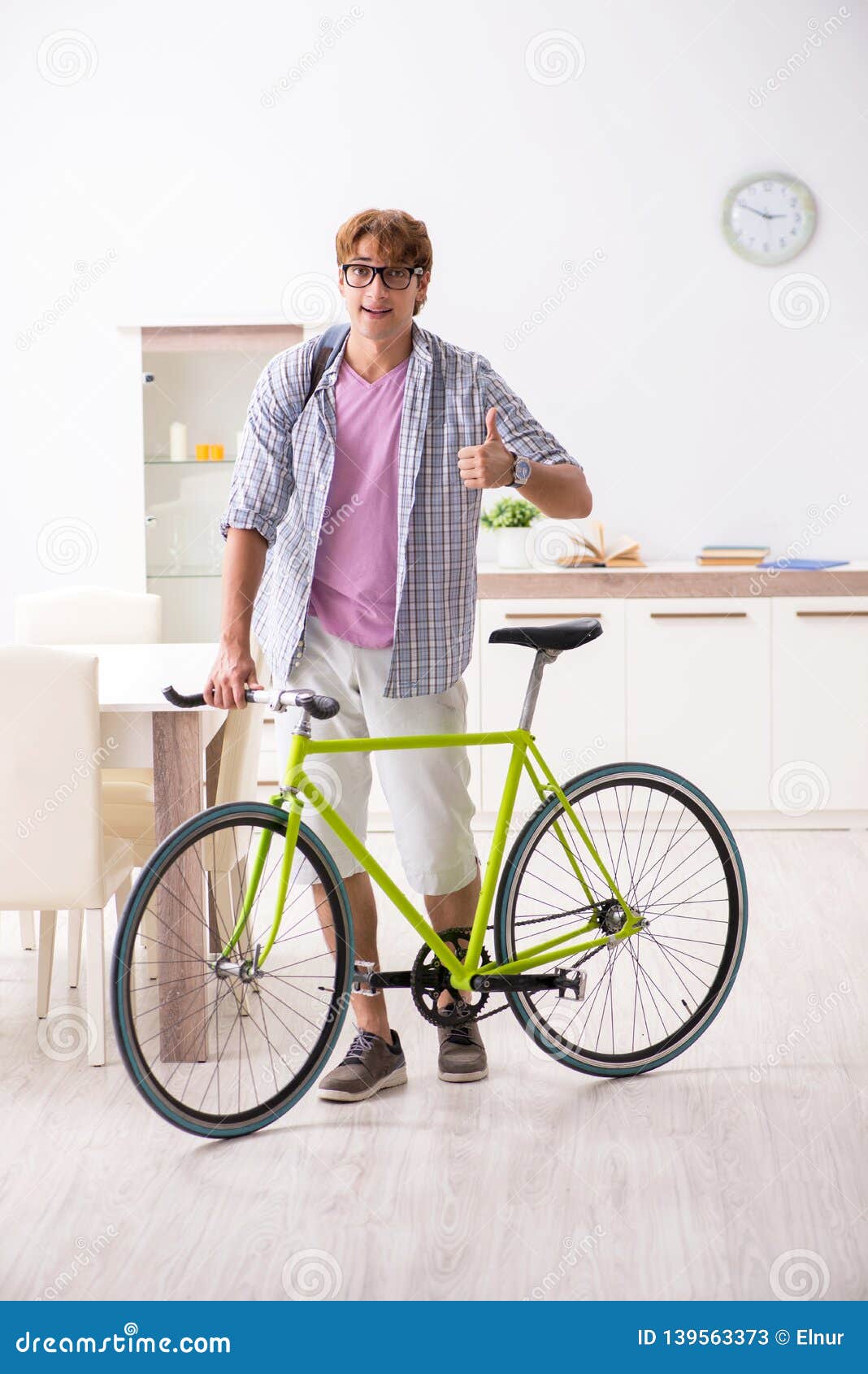 The Student Commuting To University Using Cycle Stock Image - Image of ...