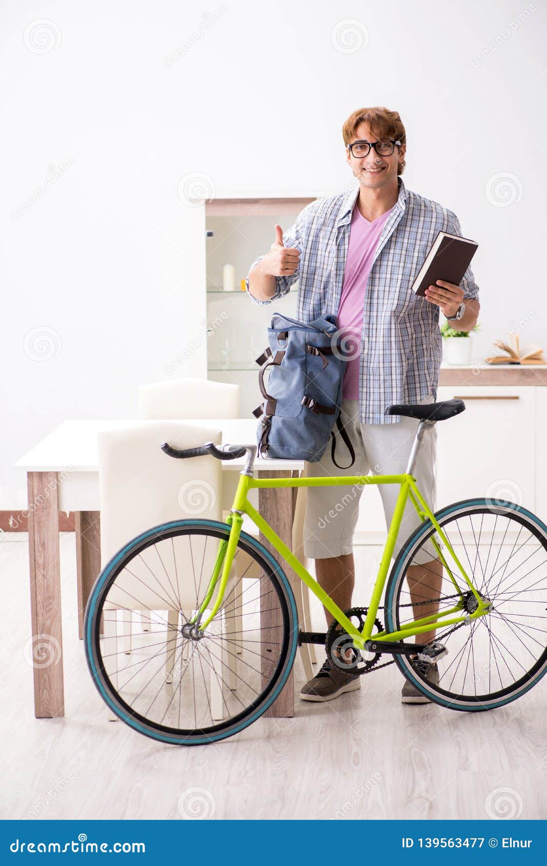 The Student Commuting To University Using Cycle Stock Image - Image of ...