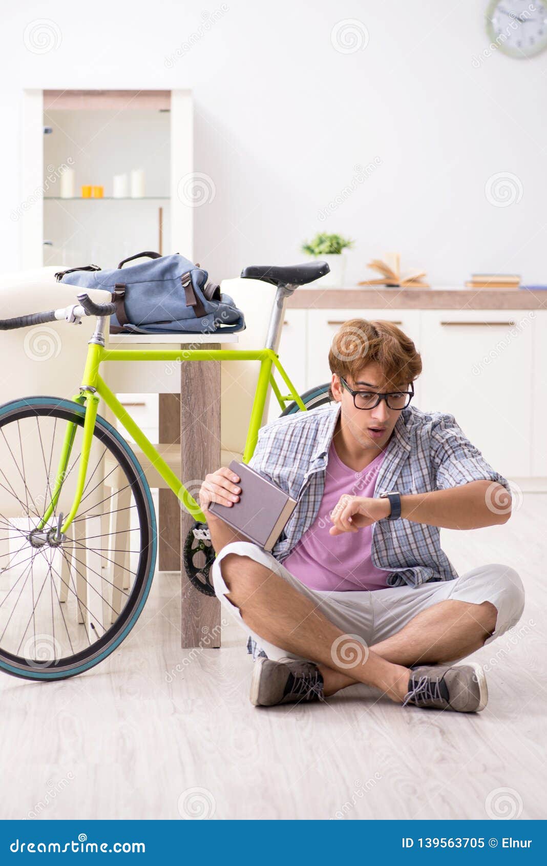 The Student Commuting To University Using Cycle Stock Image - Image of ...