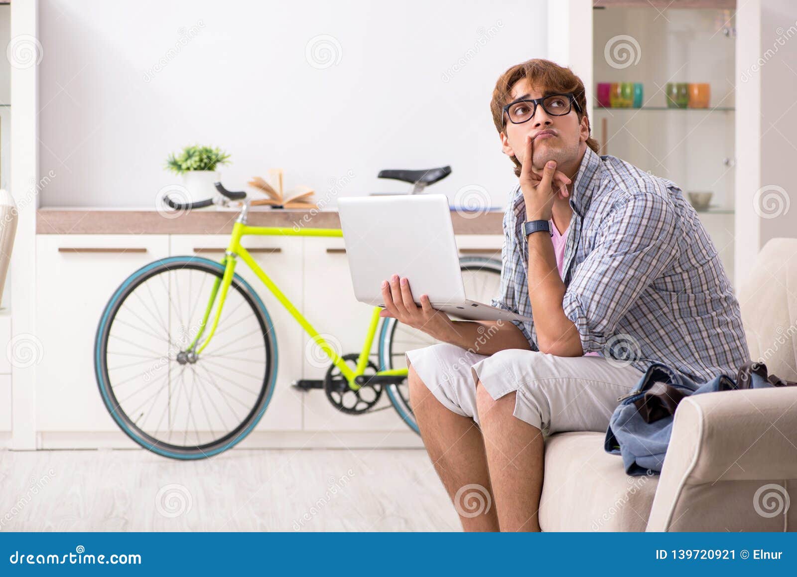 The Student Commuting To University Using Cycle Stock Image - Image of ...