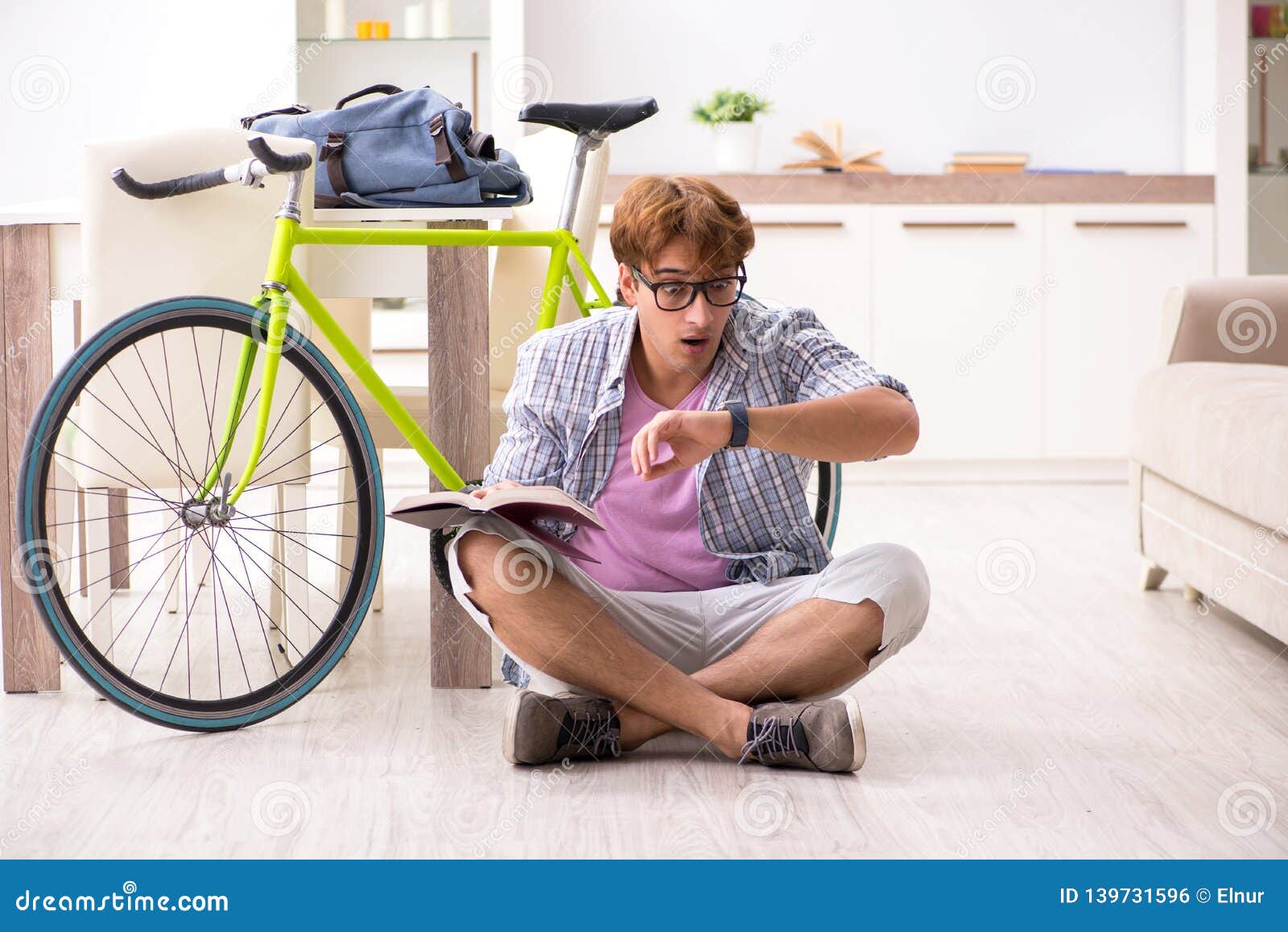 The Student Commuting To University Using Cycle Stock Photo - Image of ...
