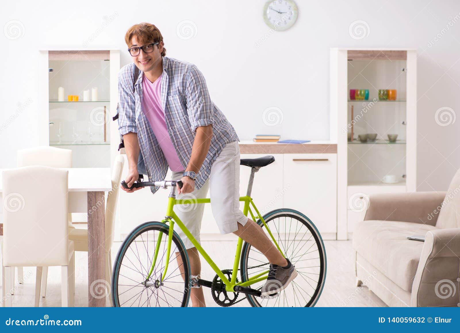 The Student Commuting To University Using Cycle Stock Photo - Image of ...