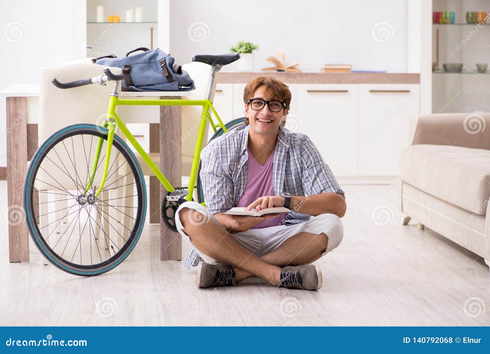 The Student Commuting To University Using Cycle Stock Photo - Image of ...