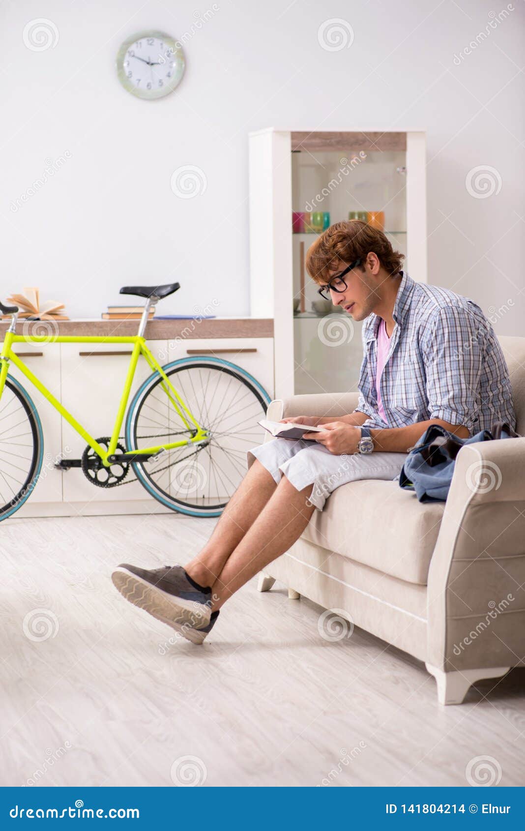 The Student Commuting To University Using Cycle Stock Photo - Image of ...
