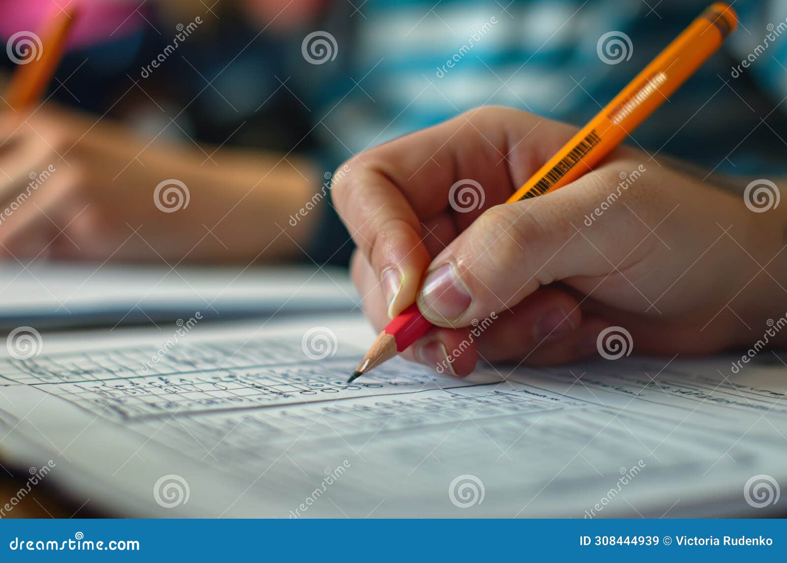 Exam in progress stock image. Image of paper, knowledge - 308444939